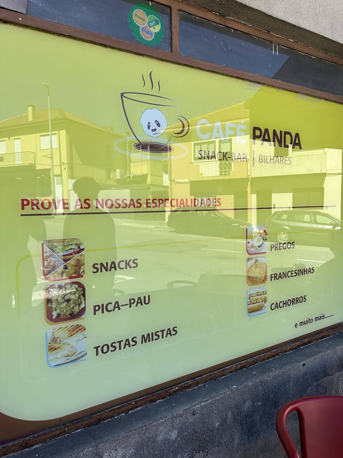 Menu em Café o Panda, Rio Tinto