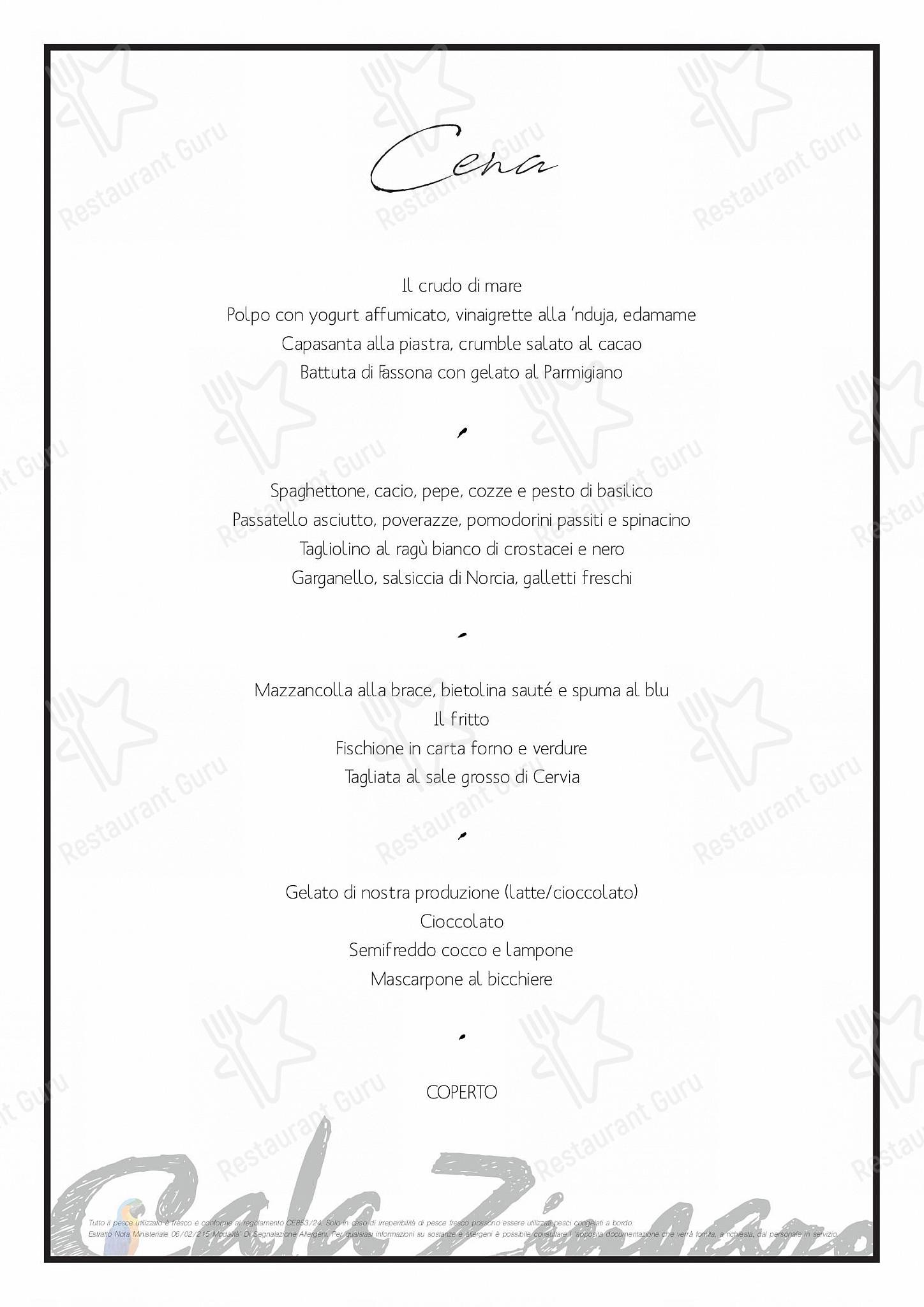 Speisekarte von Cala Zingaro pub & Bar, Milano Marittima