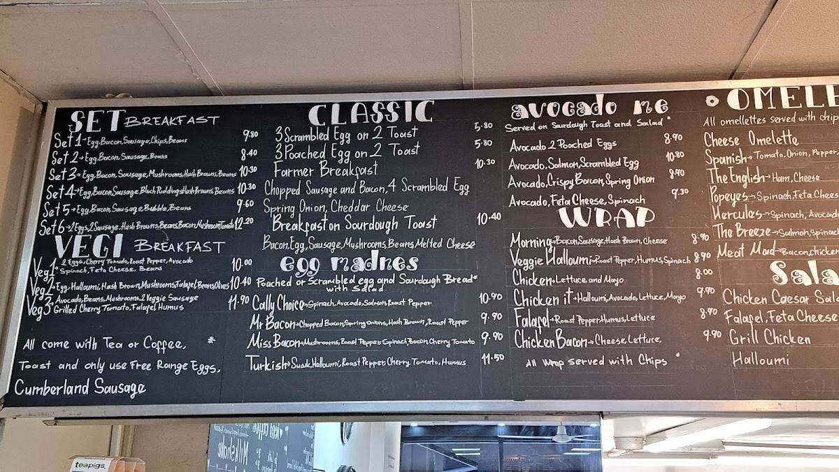 Menu at Cally Cafe, London, 488 Caledonian Rd
