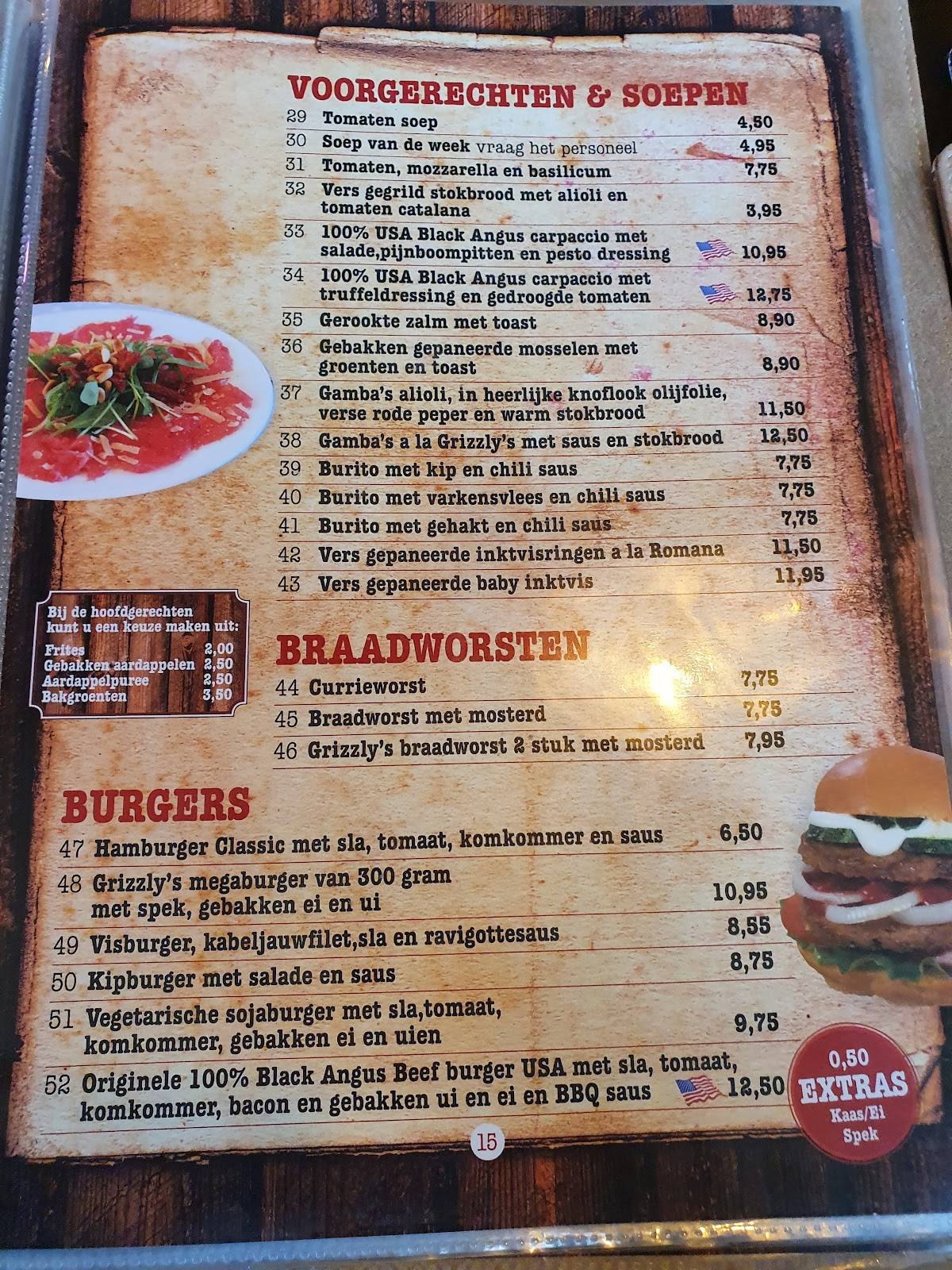 Menu at BAR RESTAURANT GRIZZLY'S., Calp
