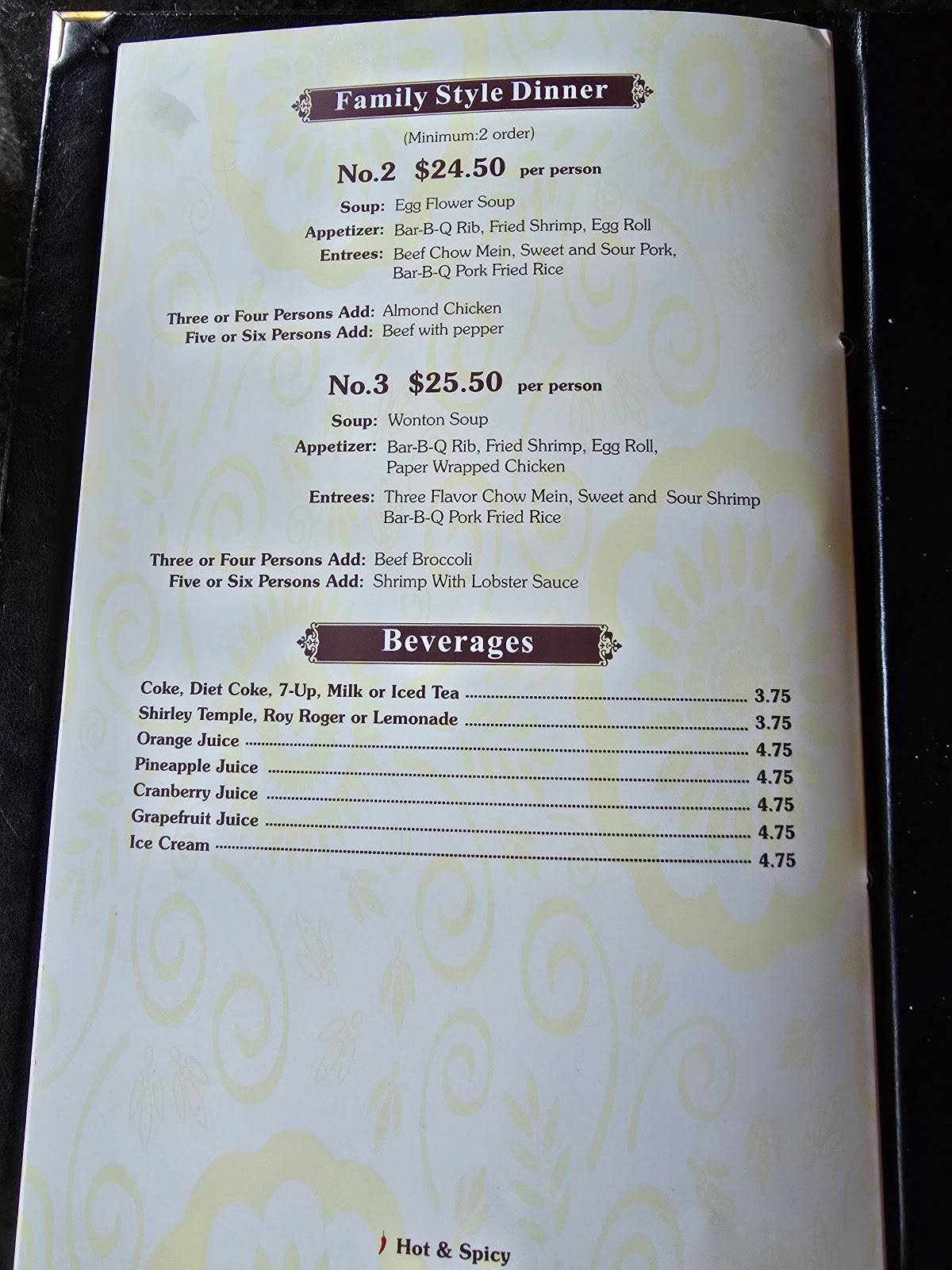 Menu at Chester's Asia Chinese Restaurant, Camarillo