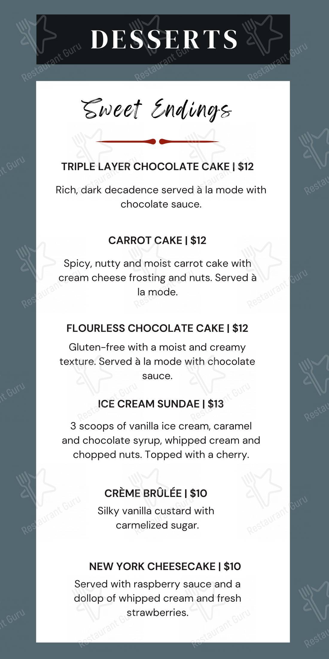 Menu at Cambria Pines Lodge Restaurant, Cambria