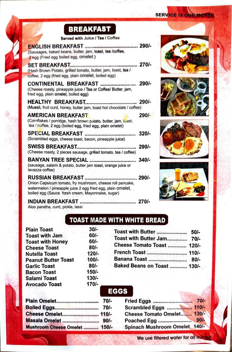 Menu at Sabina Restaurant, Canacona, Ourem Rd