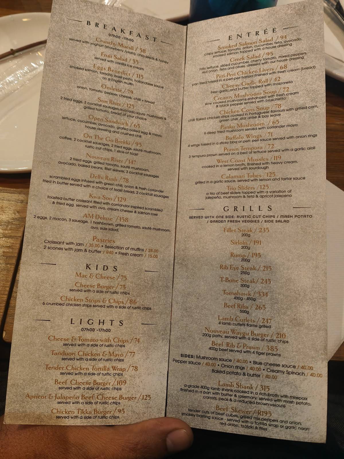 Menu at Nouveau Coffee & Grill - Century City restaurant, Cape Town
