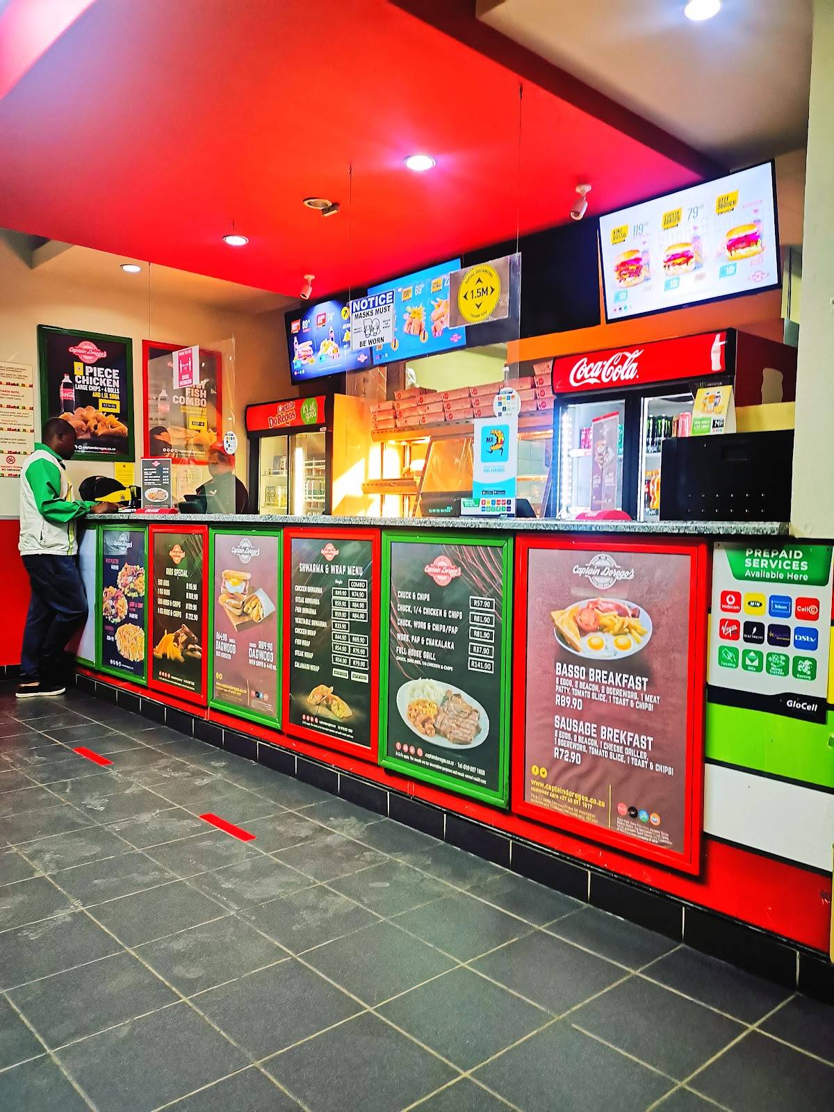 Menu at Captain DoRegos restaurant, Pretoria, 746 WF Nkomo St