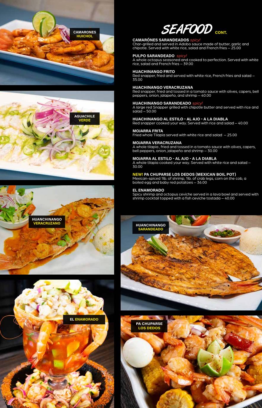 Menu at Carajillo's Mexican Kitchen pub & bar, Raleigh