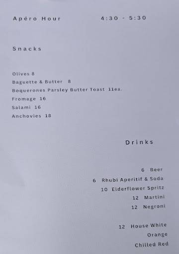 Menu at Caravin restaurant, Potts Point