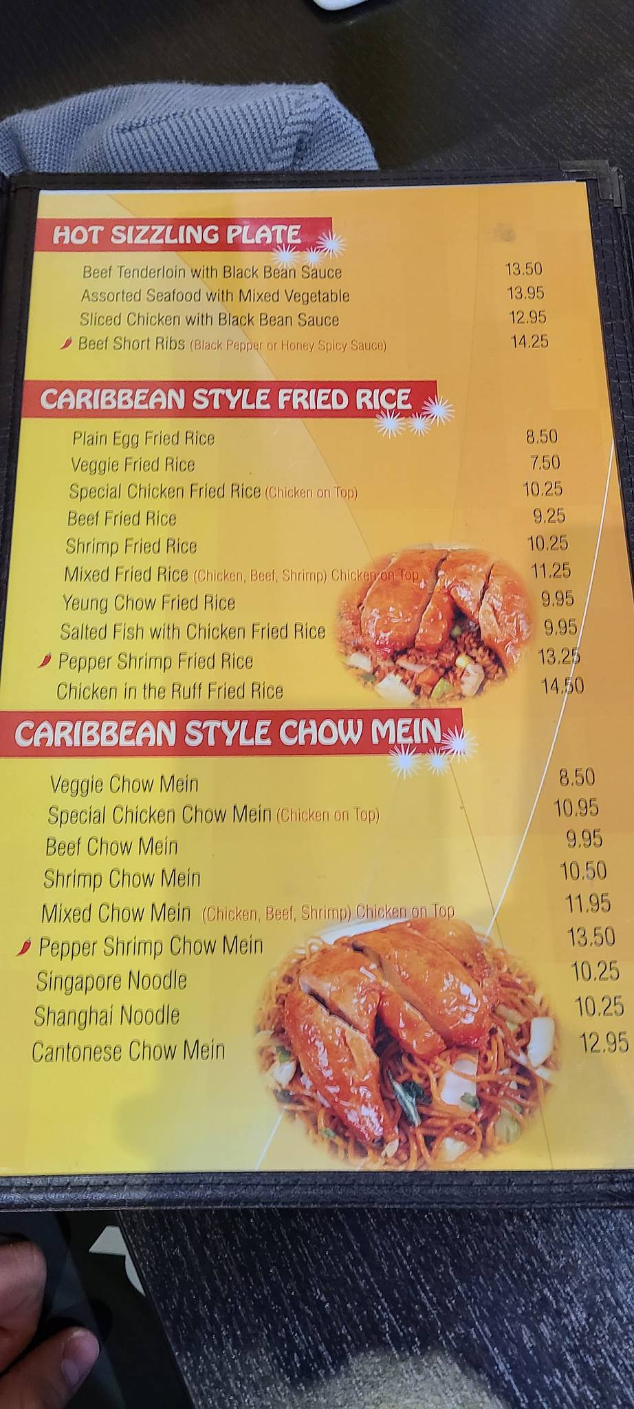 Menu at Caribbean Heat restaurant, Pickering