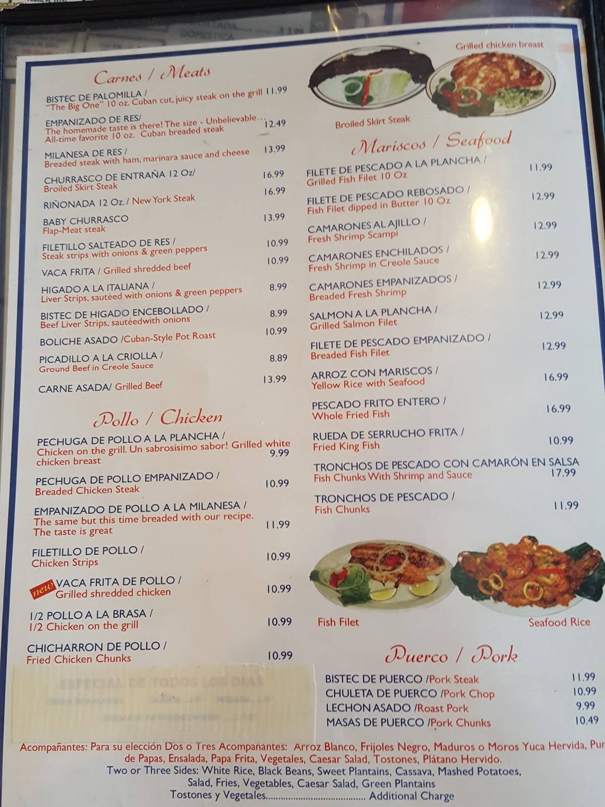 Menu at Caribe Cafe Restaurant, Miami, NW 7th St