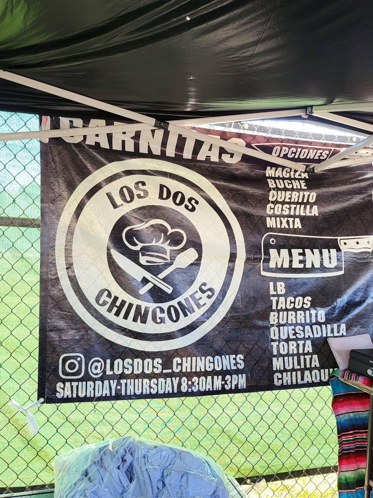 Menu at Carnitas Los Dos Chingones restaurant, Los Angeles
