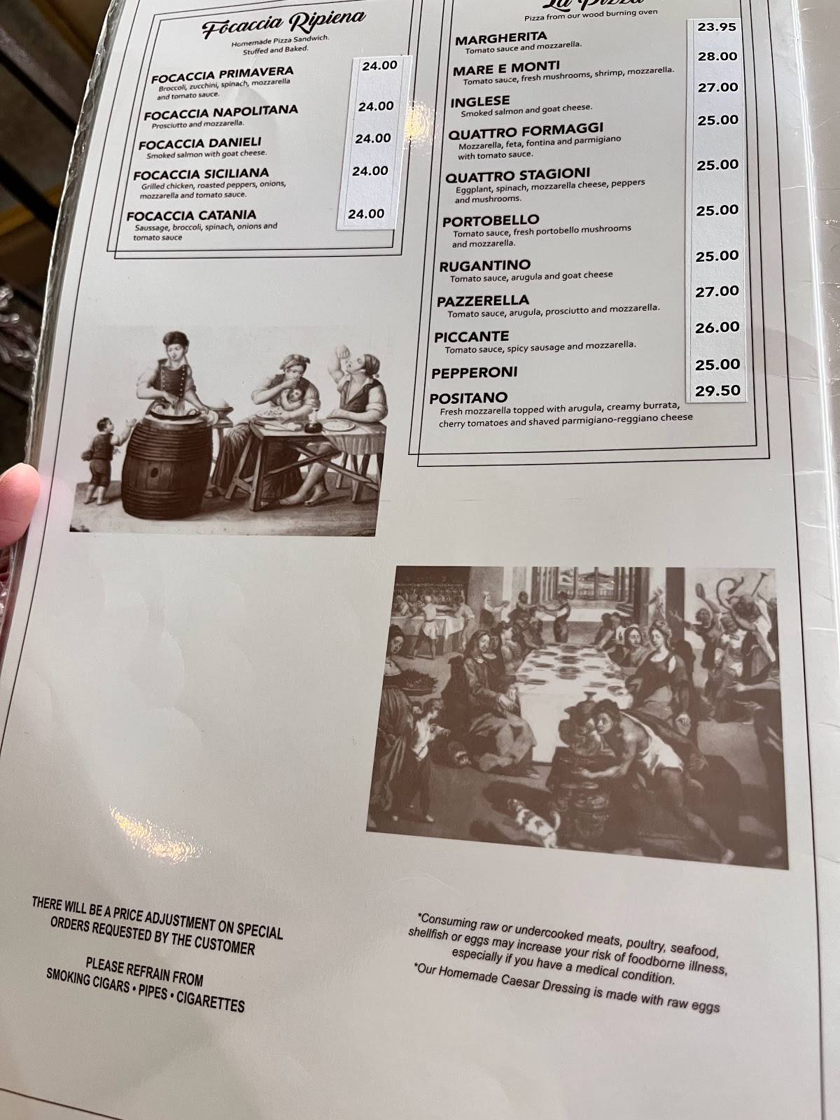Menu at Carpaccio Restaurant, Bal Harbour, Collins Ave