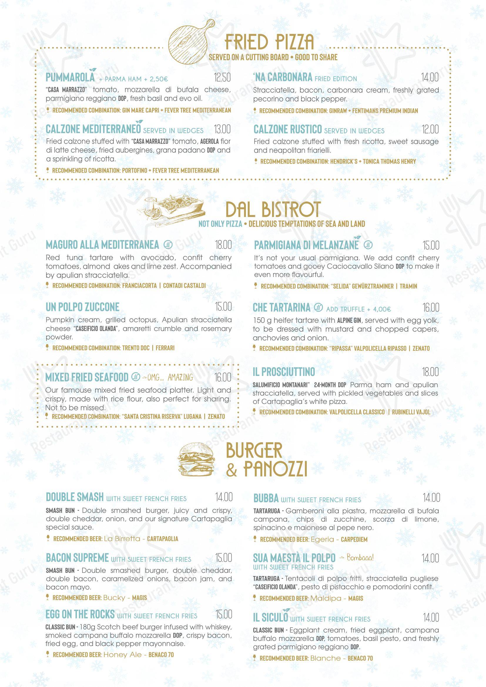 Menu at Cartapaglia Pizza & Gin restaurant, Desenzano del Garda
