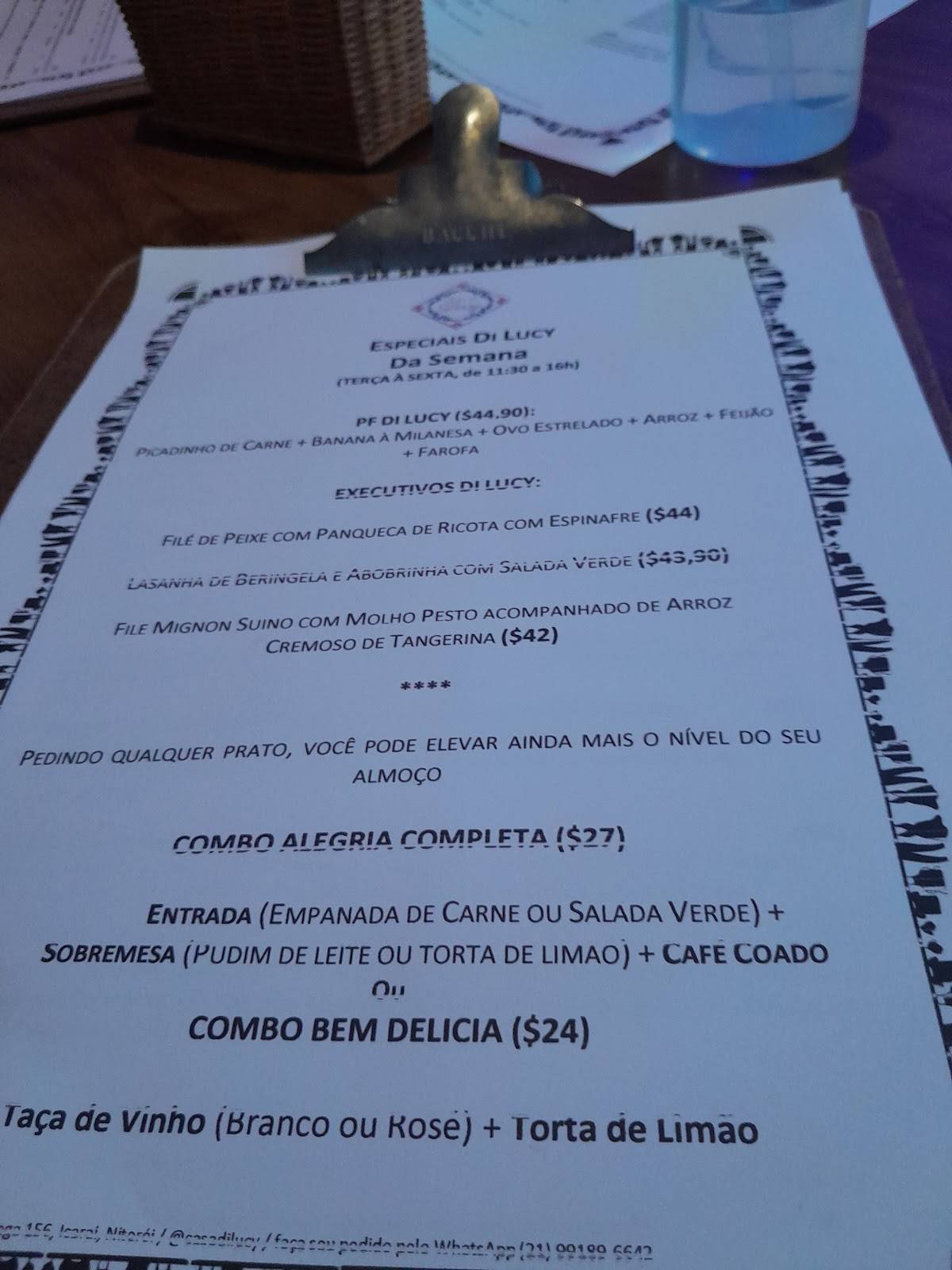 Menu em Casa Di Lucy restaurante, Niterói