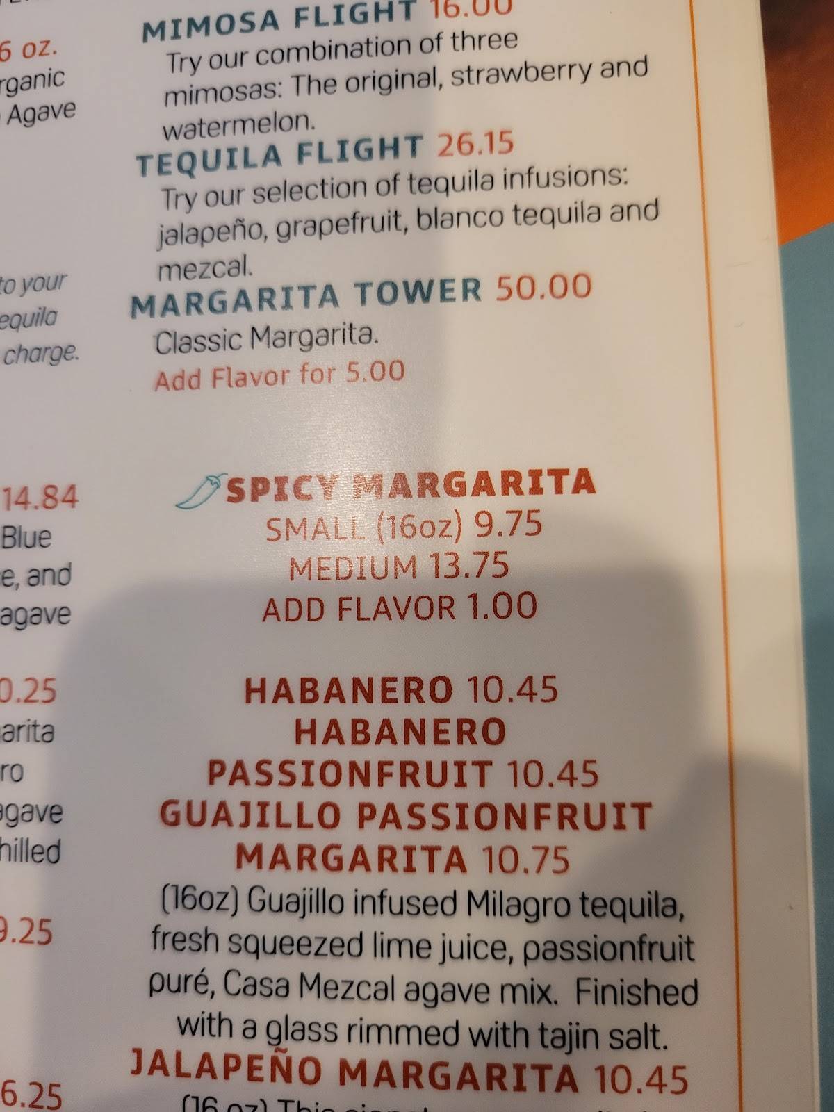 Menu at Casa Mezcal restaurant, Painted Post