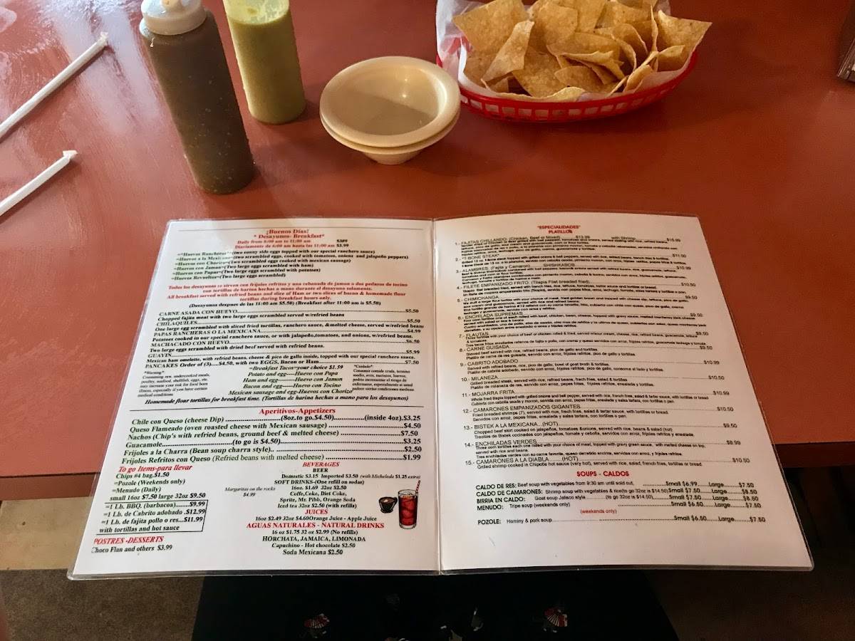 Menu at Casa de Leon restaurant, Houston, Long Point Rd
