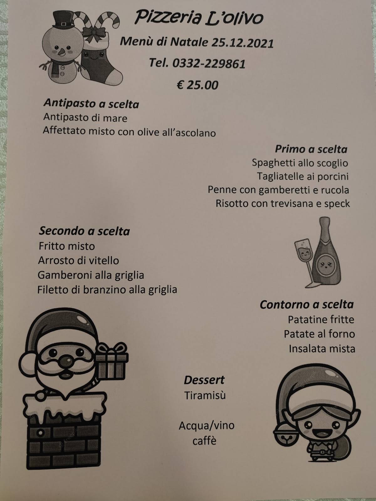 Menu da Ristorante Olivo, Casciago