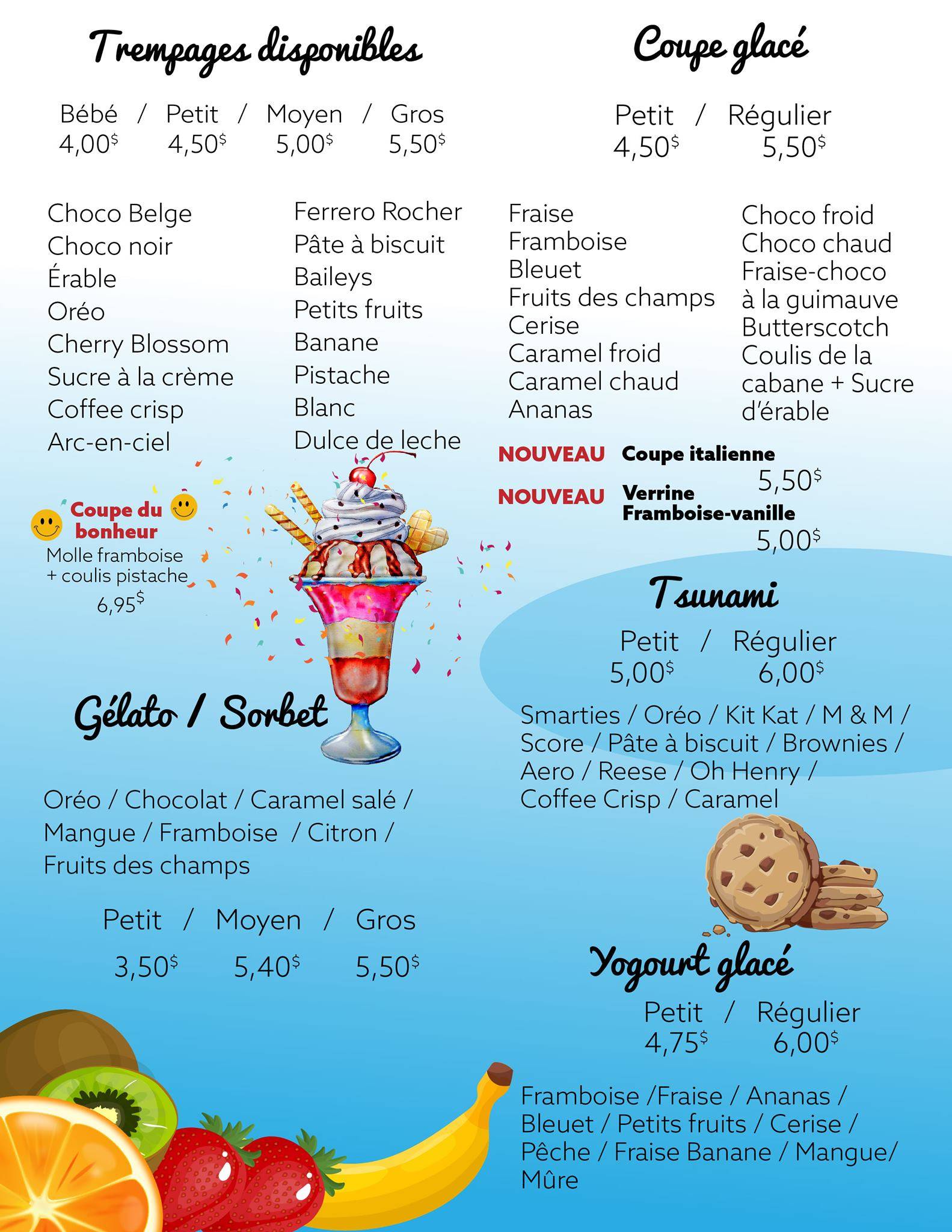 Menu au Casse-Croûte l'Express St-Marc pizzeria, Saint-Marc-des-Carrières