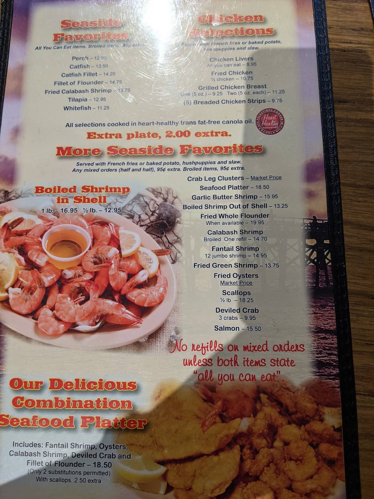 Menu at Catawba Fish Camp restaurant, Fort Lawn