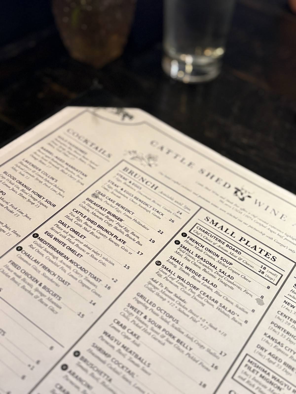 Menu at Cattle Shed pub & bar, Alpharetta