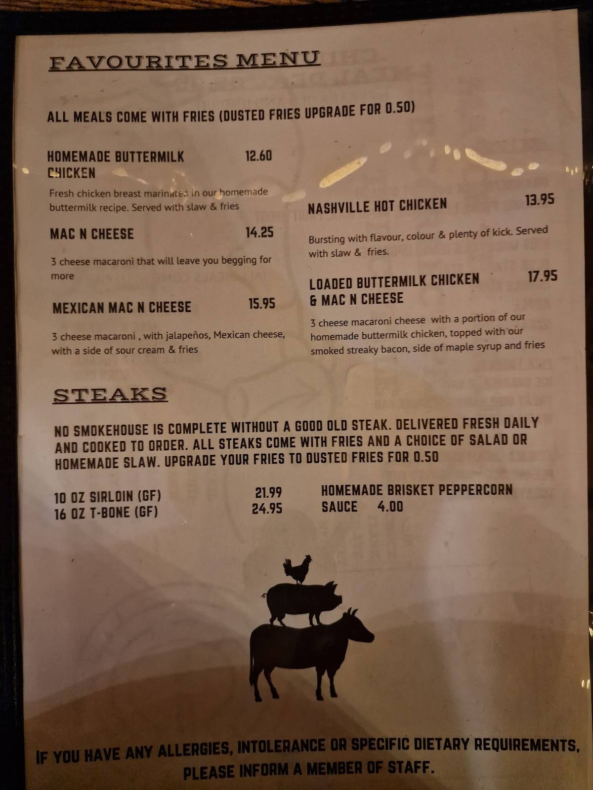 Menu at Cattle & Co Llanelli restaurant, Llanelli