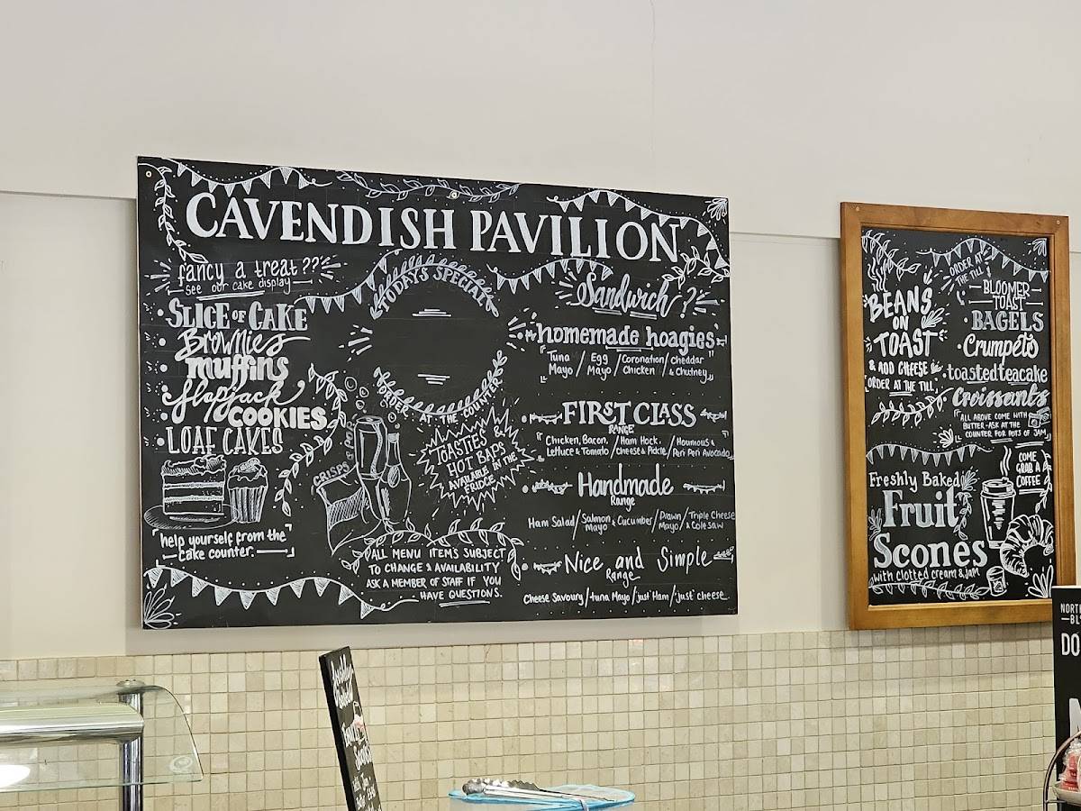 Menu at The Cavendish Pavilion cafe, Bolton Abbey