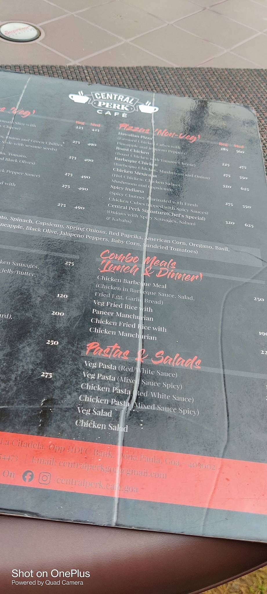 Menu at Central Perk Cafe - Goa, Dona Paula