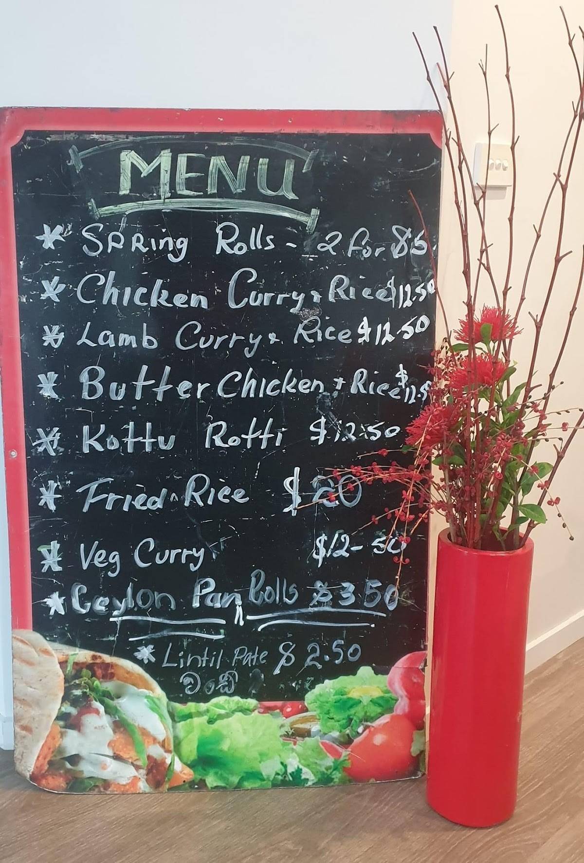 Menu at Ceylon Cuisine (Food Truck) restaurant, Devonport