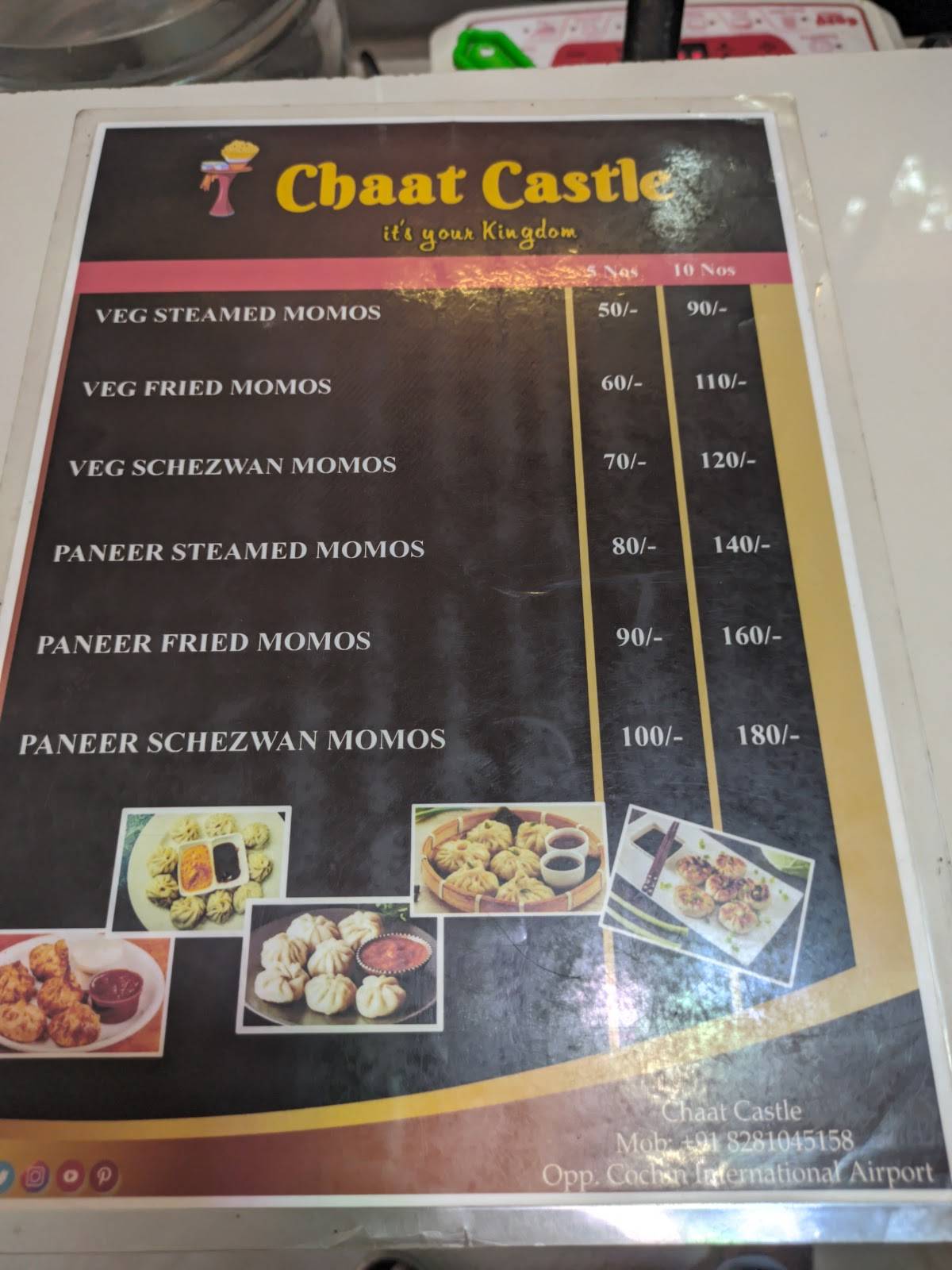 Menu at Chaat Castle, Nedumbassery