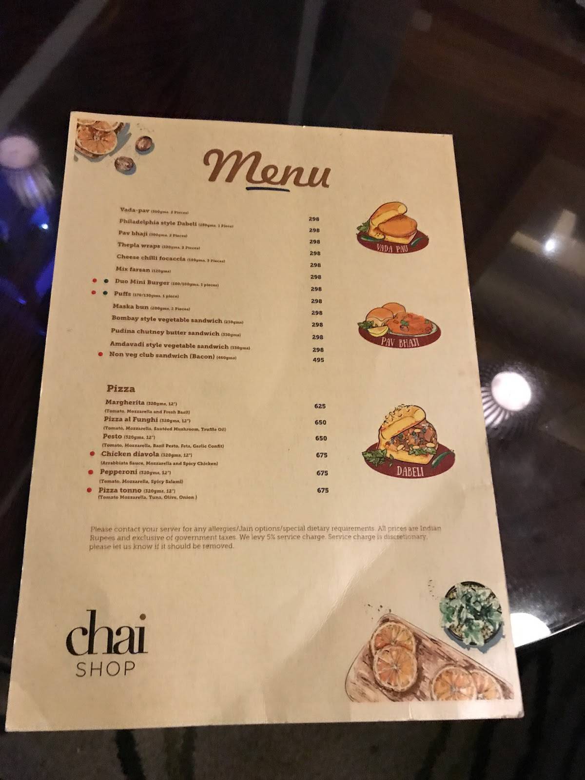 Menu at Chai Shop, Ahmedabad, 380014 Lobby