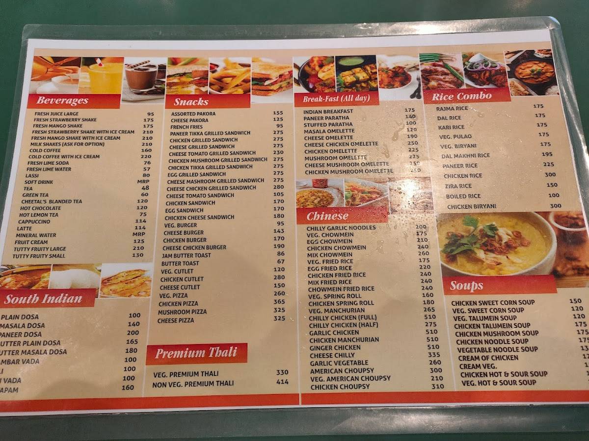 Menu at Cheetal Grand, Khatauli, Khatauli Bypass