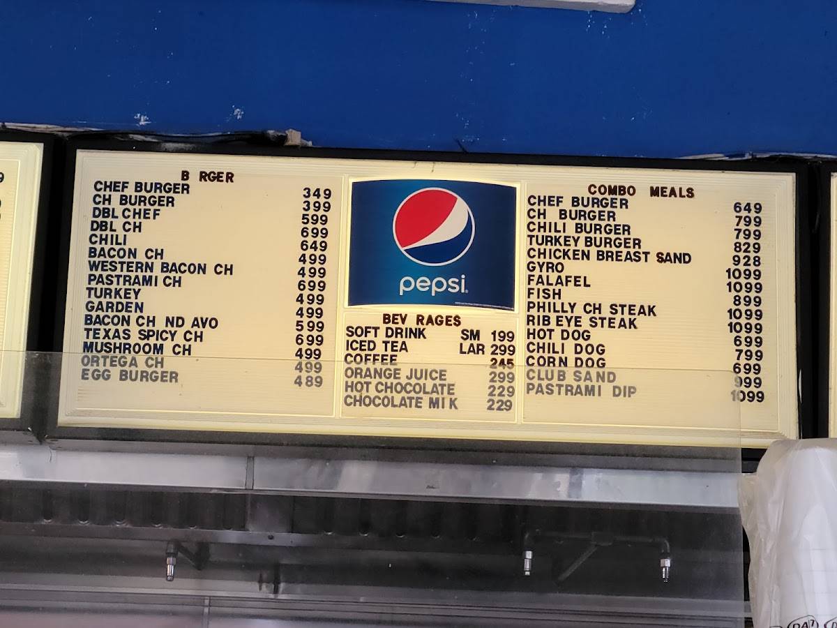 Menu at Chef Burger 2 restaurant, Simi Valley, Township Ave