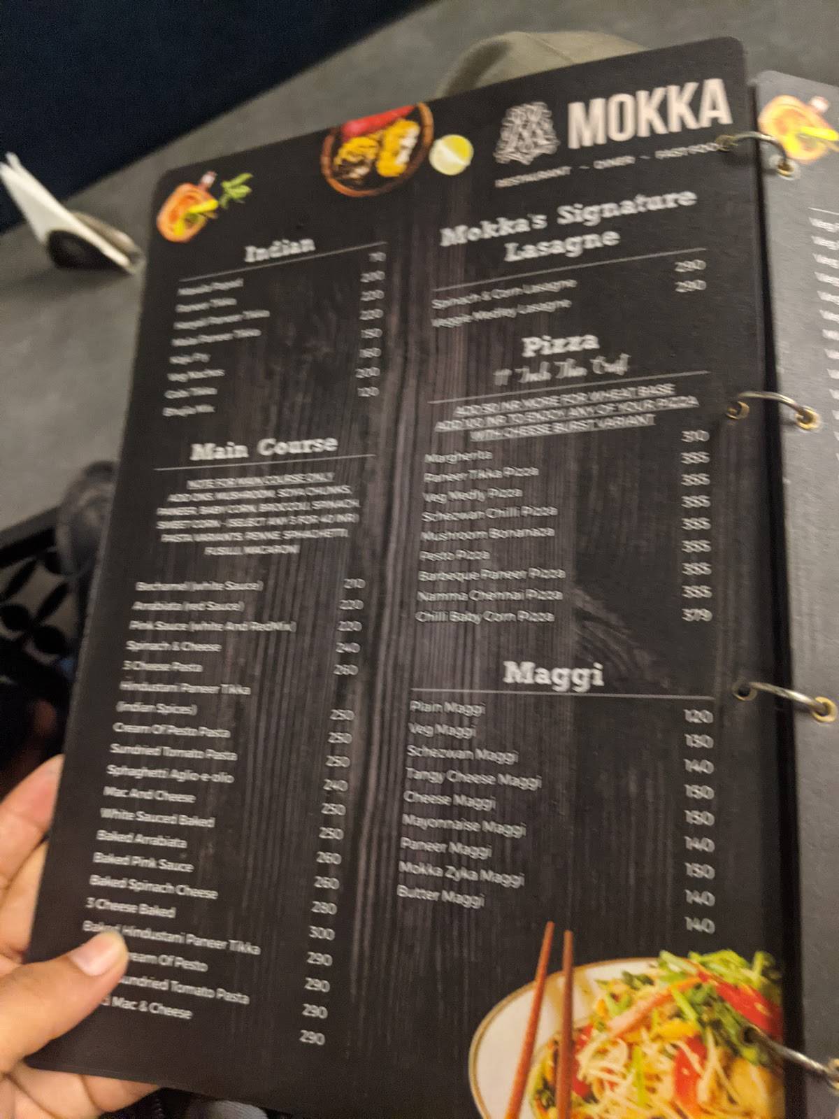 Menu at Mokka cafe & Restaurant, Chennai, TT Krishnamachari Rd