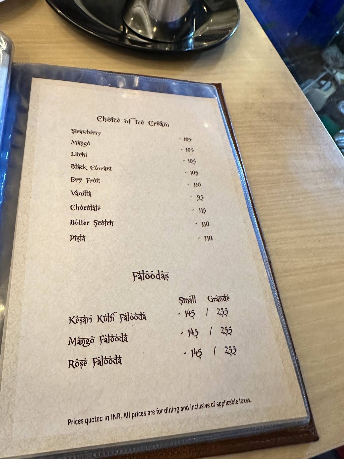 Menu at Mount Road Bilal, Chennai