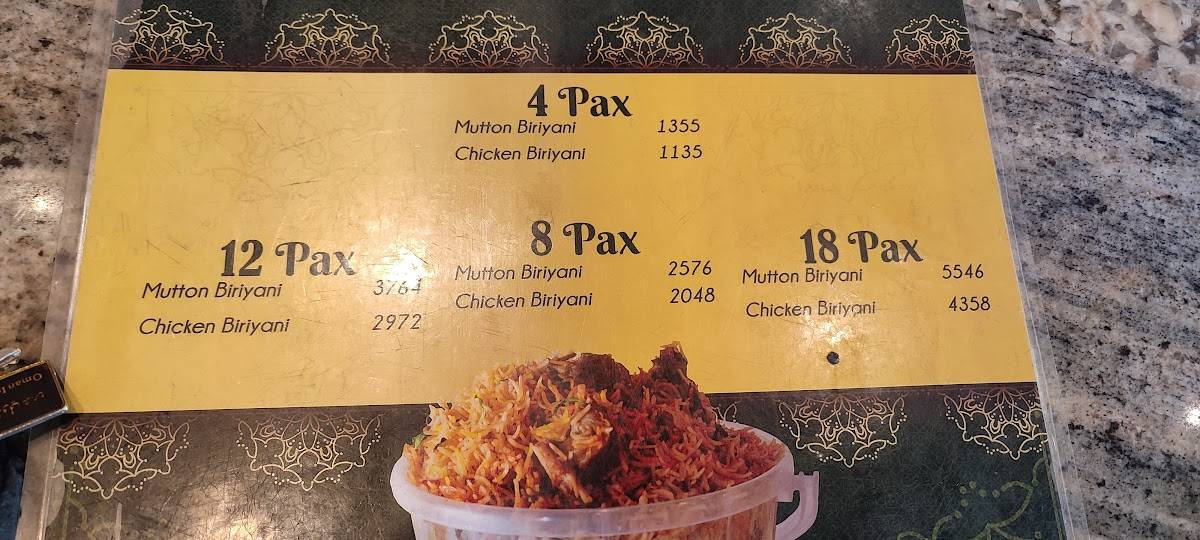 Menu at Sulthan's Biriyani, Ashok Nagar, Chennai