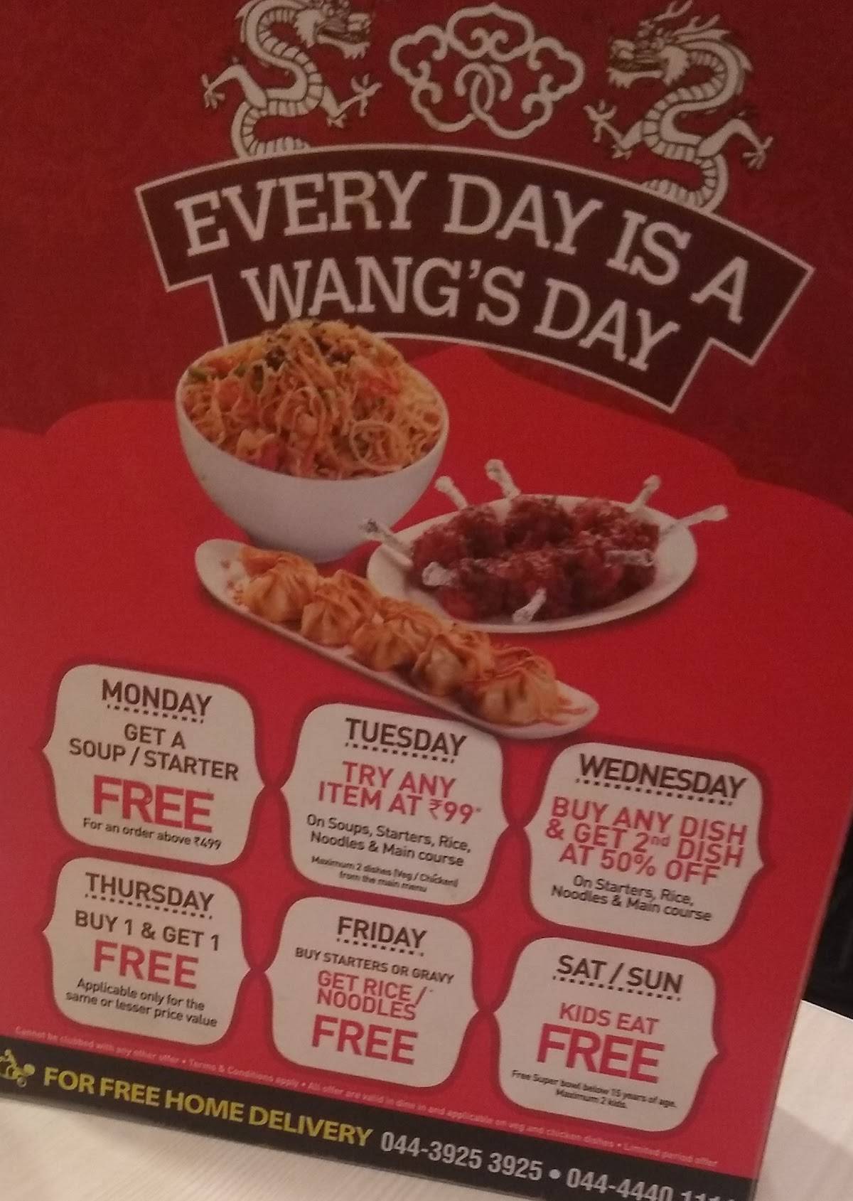 Menu at Wang's Kitchen, Chennai, 2