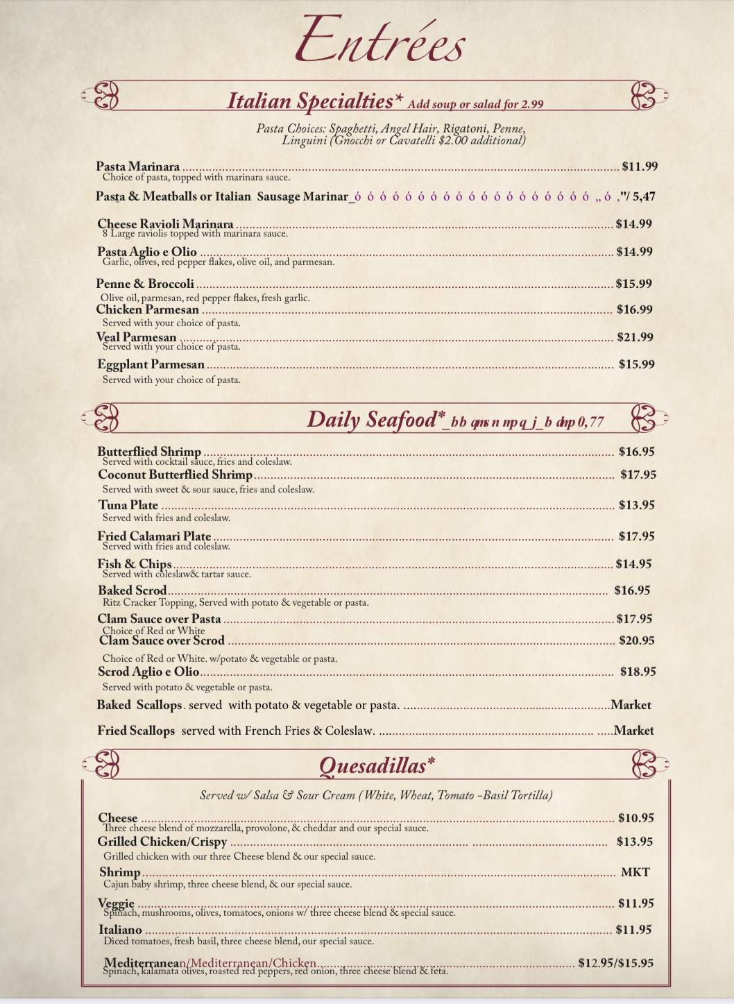 Menu at Cherry Hill Grille pub & bar, Johnston