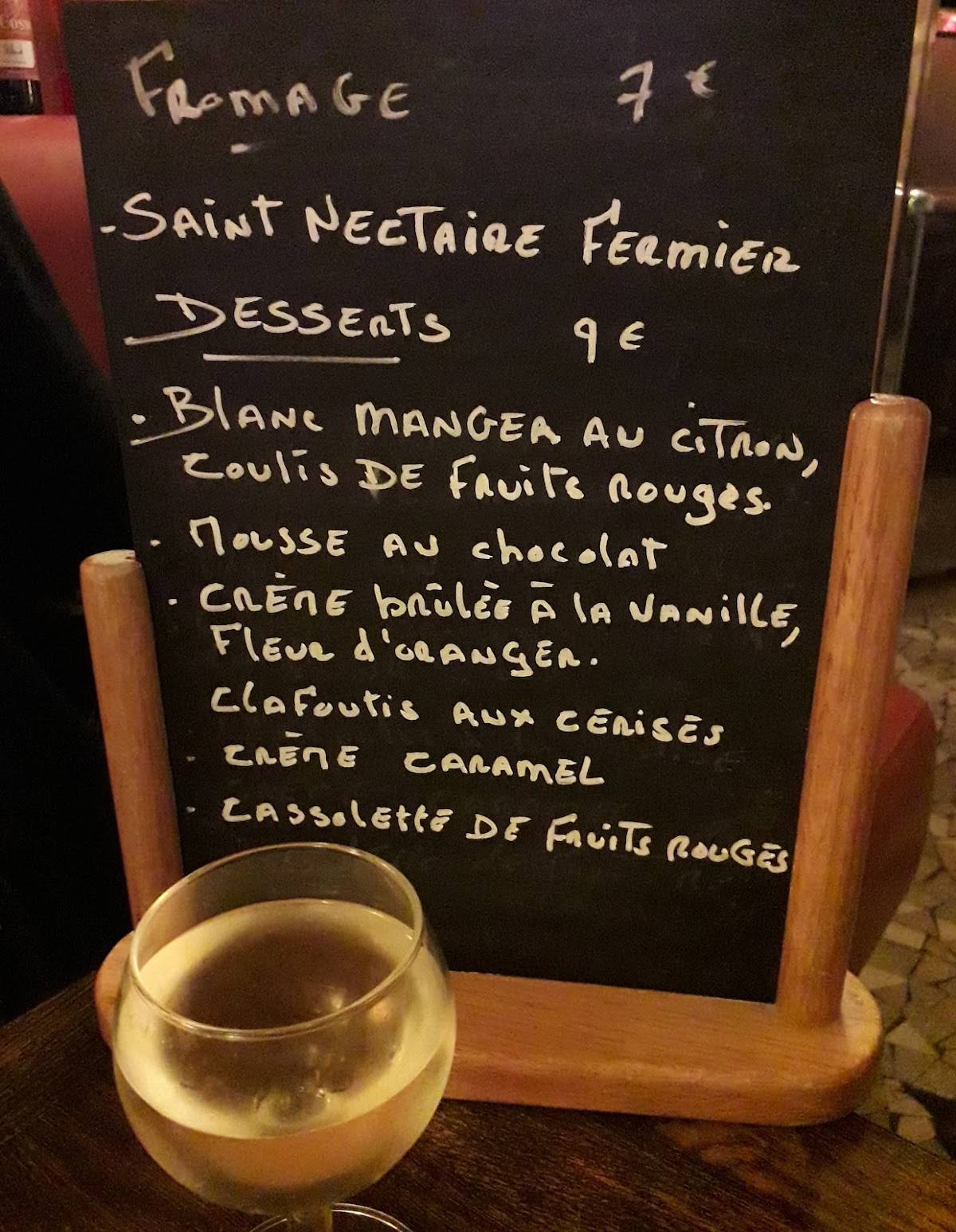 Menu at Chez Janou restaurant, Paris, 2 Rue Roger Verlomme