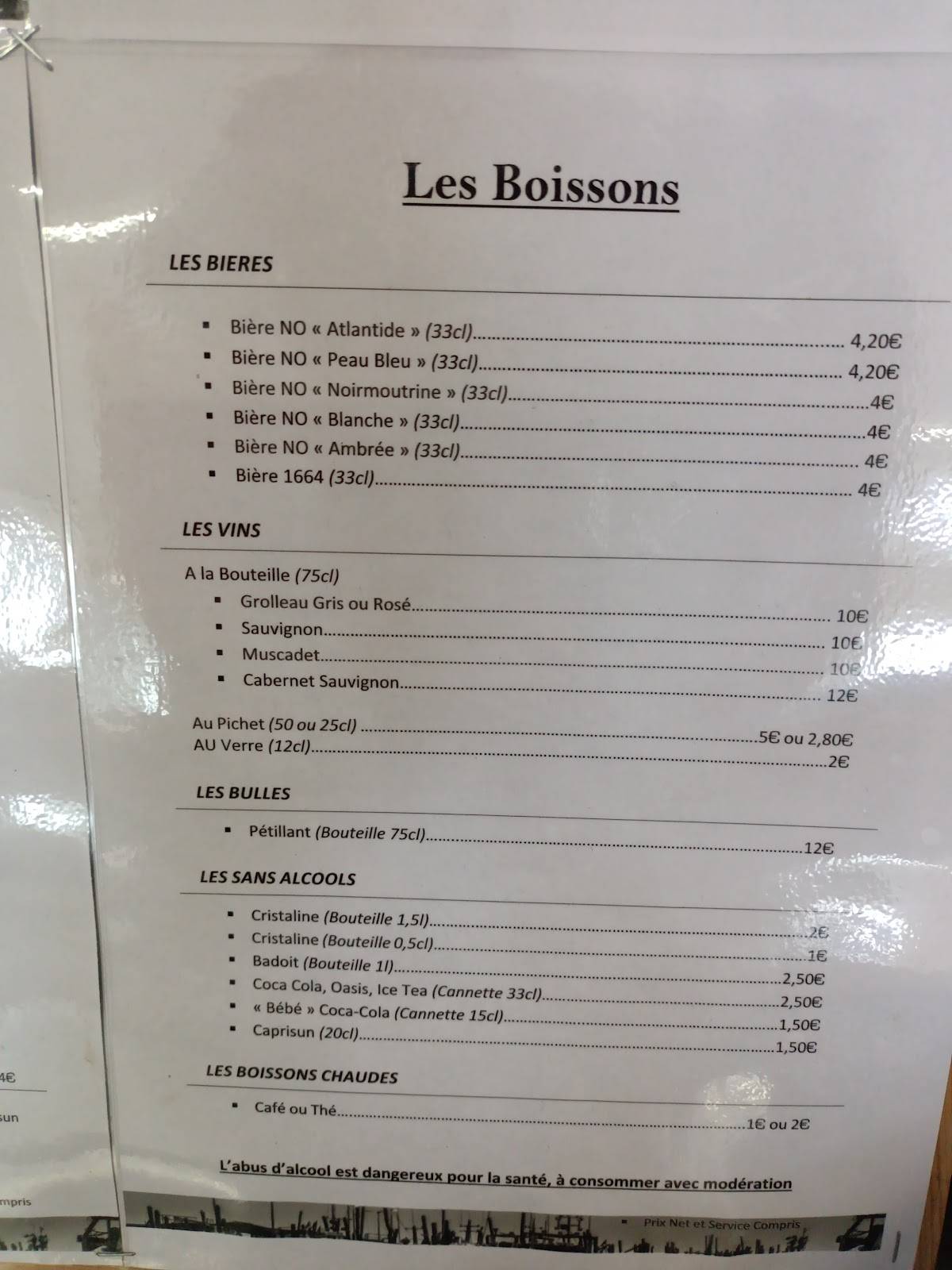 Menu au Chez Melon Tout Est Bon restaurant, Beauvoir-sur-Mer