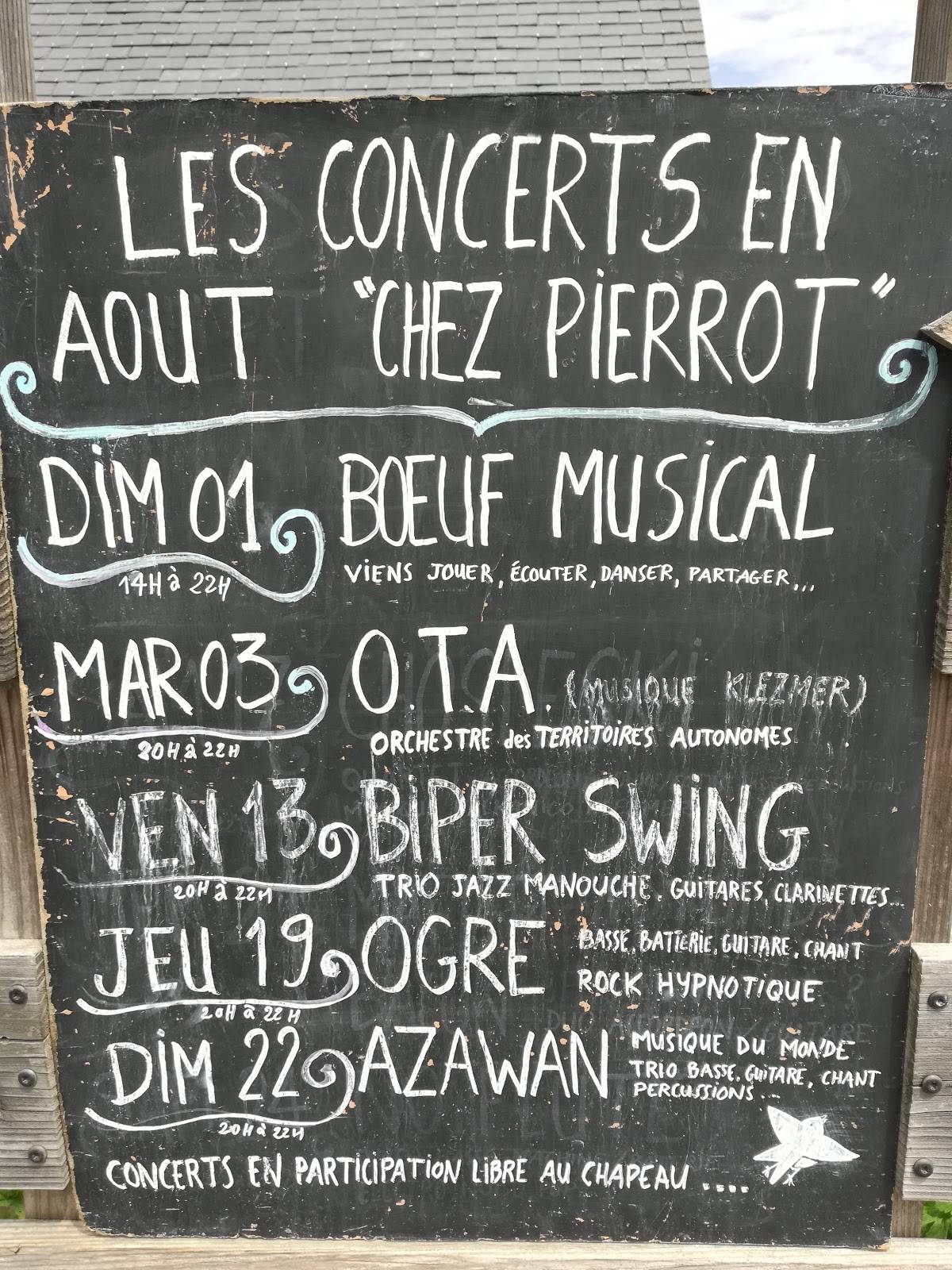 Menu au Chez Pierrot Bar Bistrot Concert, Arcizans-Avant