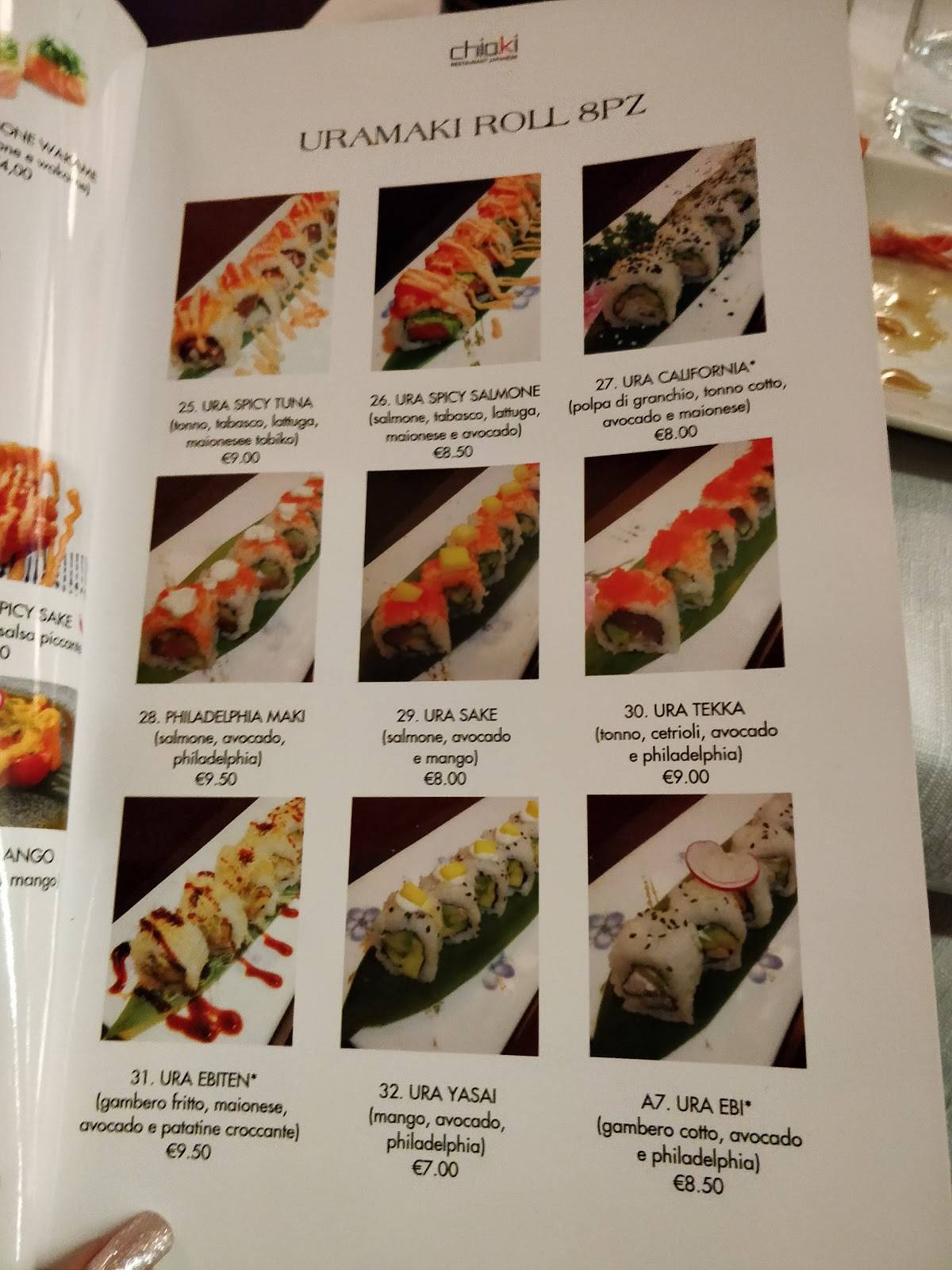 Speisekarte von Chiaki restaurant, Padua