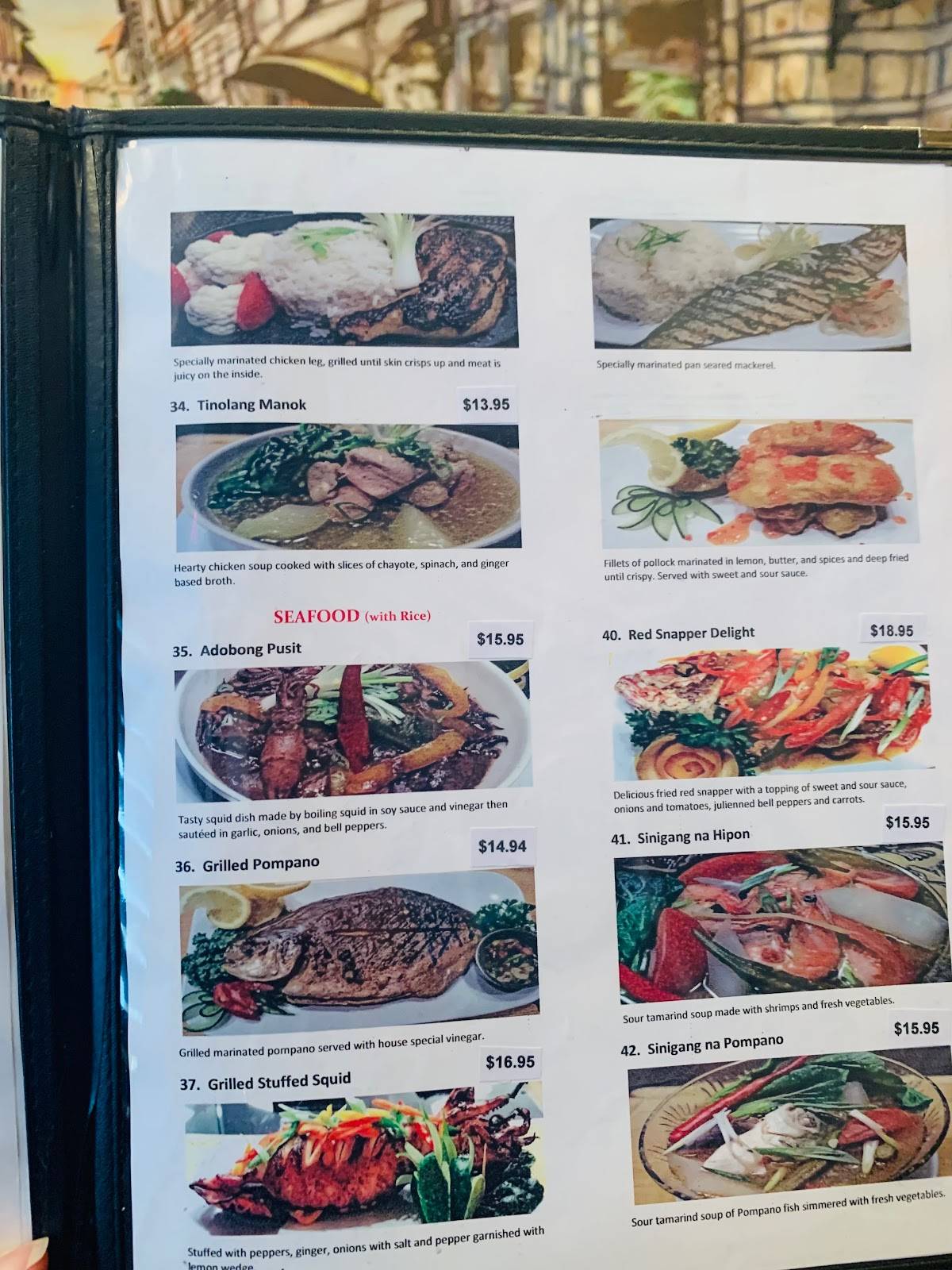 Menu at Kusina De MANILA restaurant, Des Plaines
