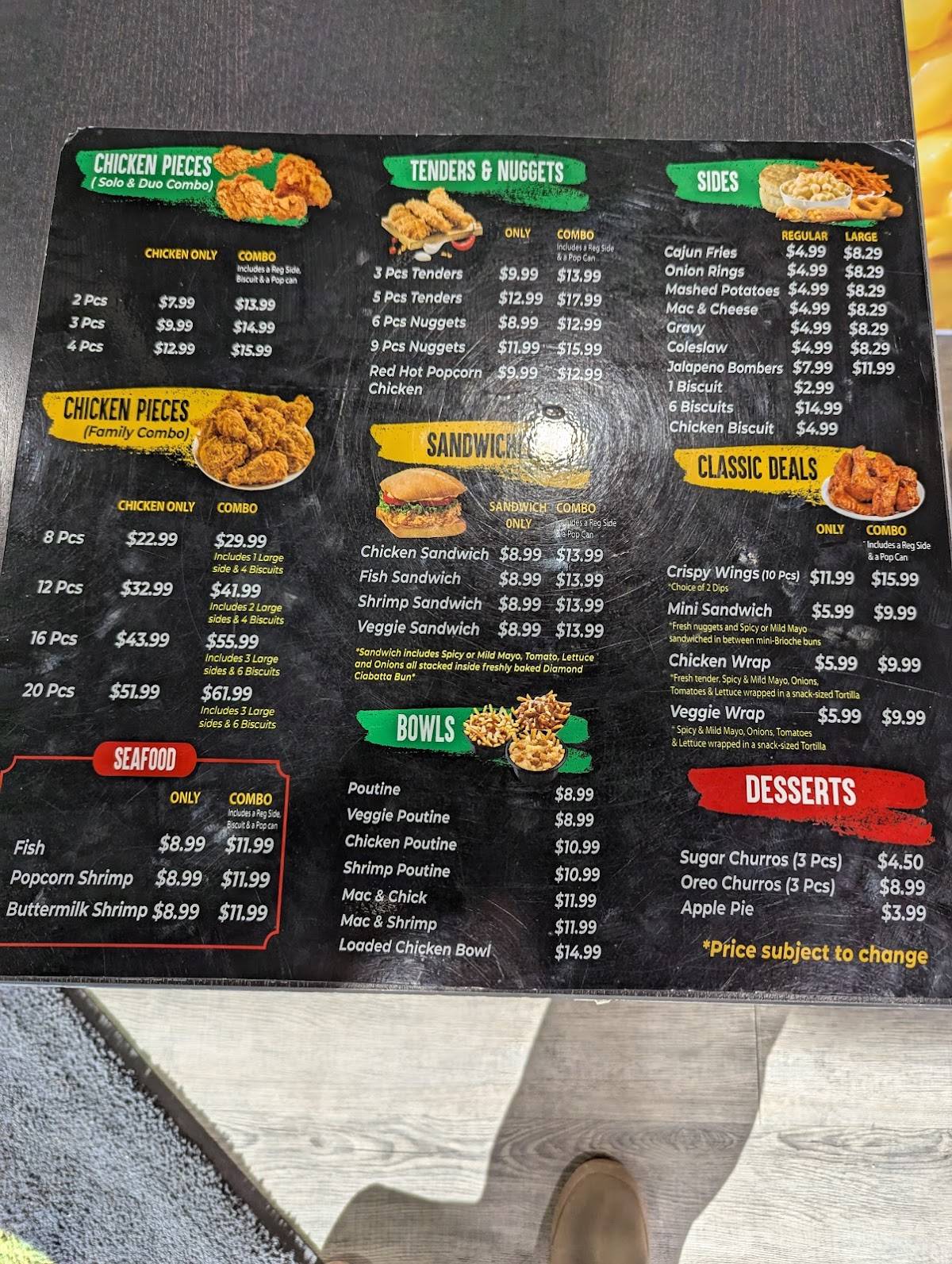 Menu at Chicken Kitchen restaurant, Toronto, Sheppard Ave E