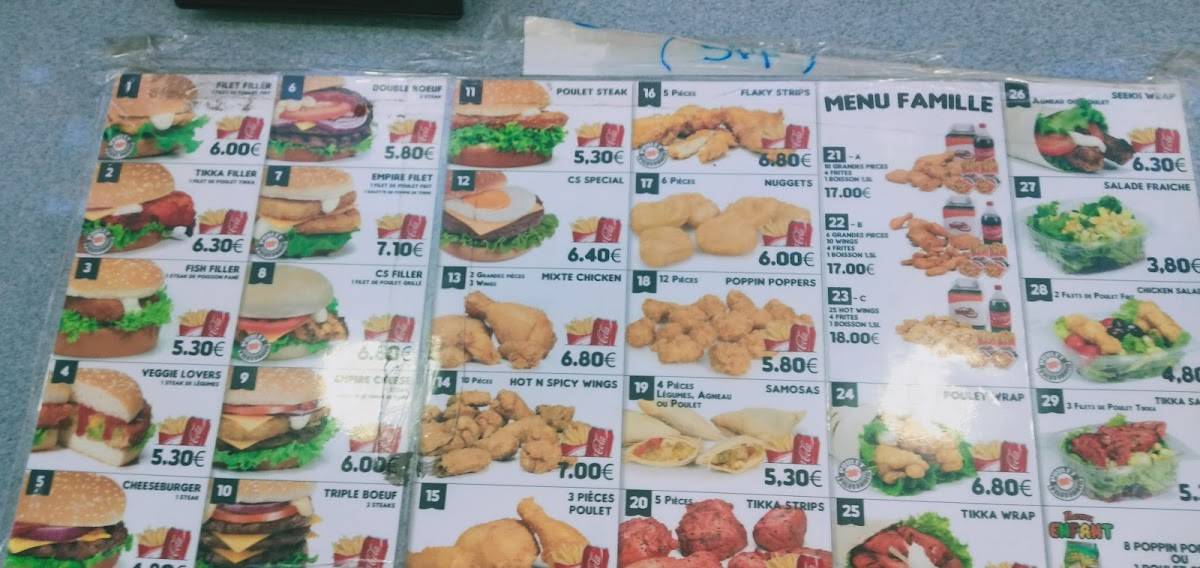 Menu at Chicken Stop restaurant, Aulnay-sous-Bois, 16 Av. de Savigny