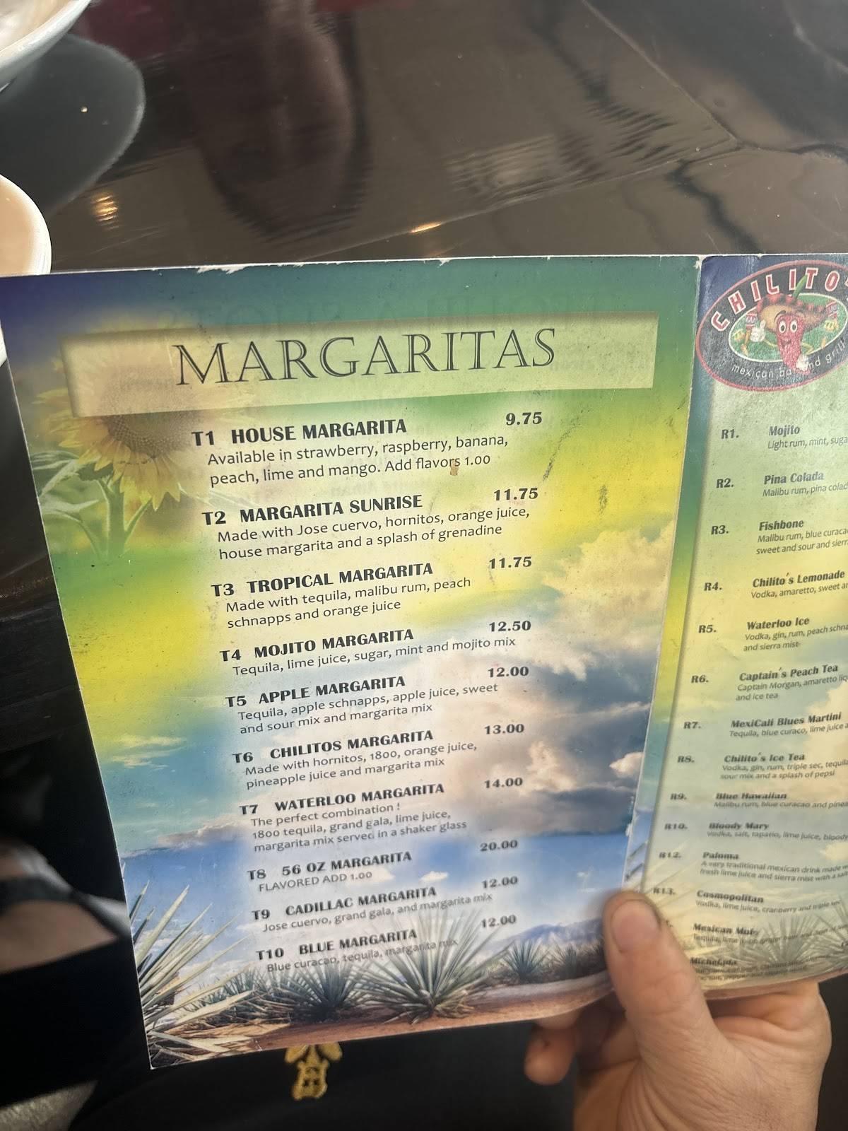 Menu at Chilito's Mexican Bar And Grill, Waterloo