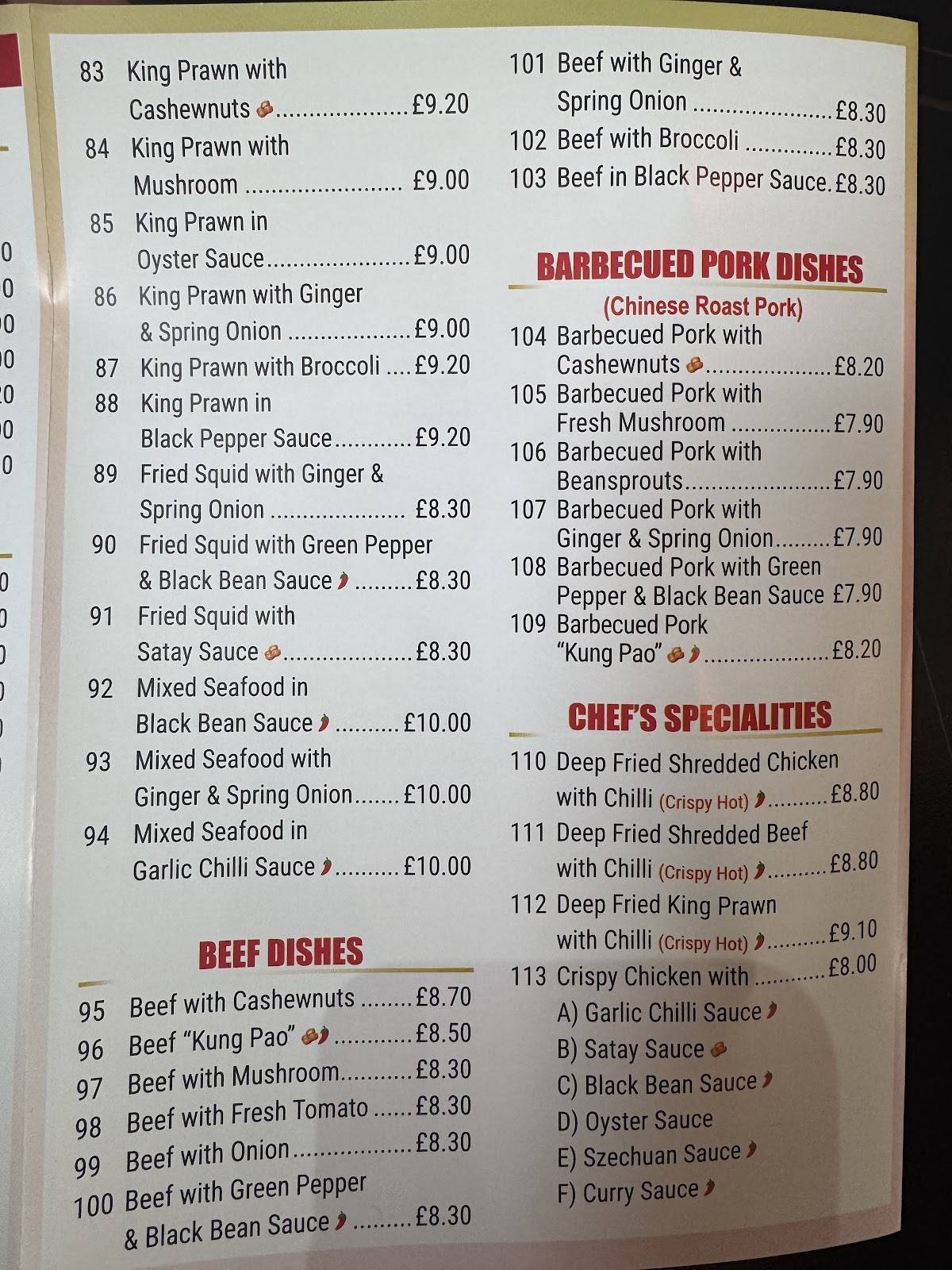 Menu at Chinese Village Restaurant, Callander, Callander, 10 Leny Rd