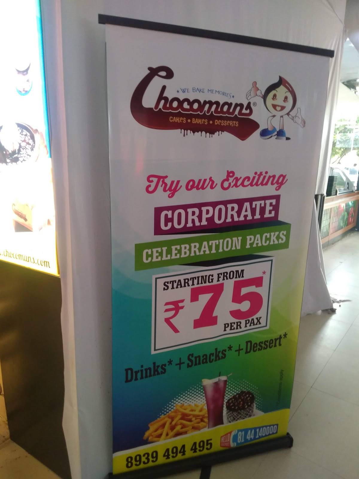 Menu at Chocomans, Chennai, Ascendas IT Park Phase 1 Food Court