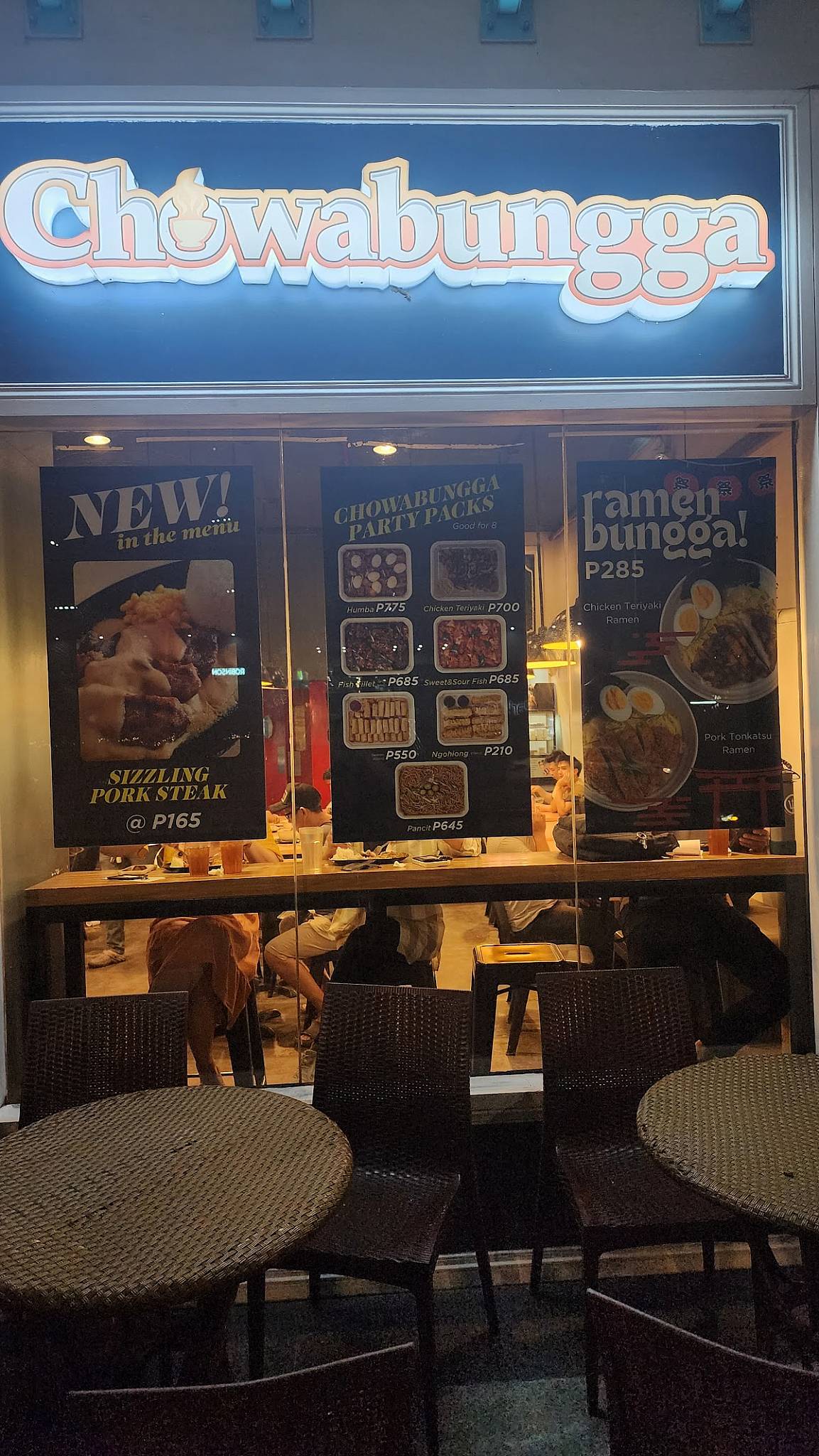 Menu at Chowabungga restaurant, Cebu City, GF i1 Building