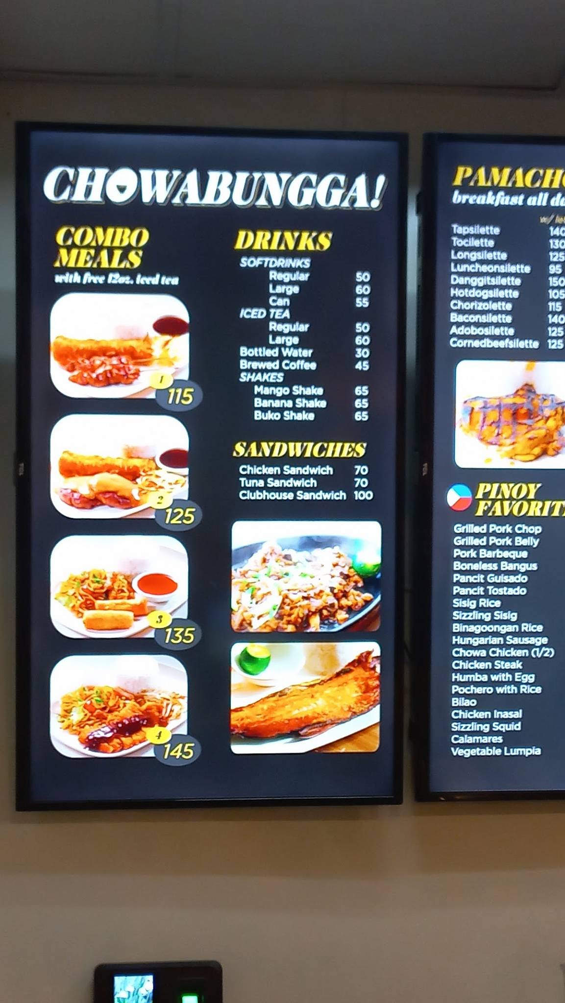 Menu at Chowabungga restaurant, Cebu City, GF i1 Building
