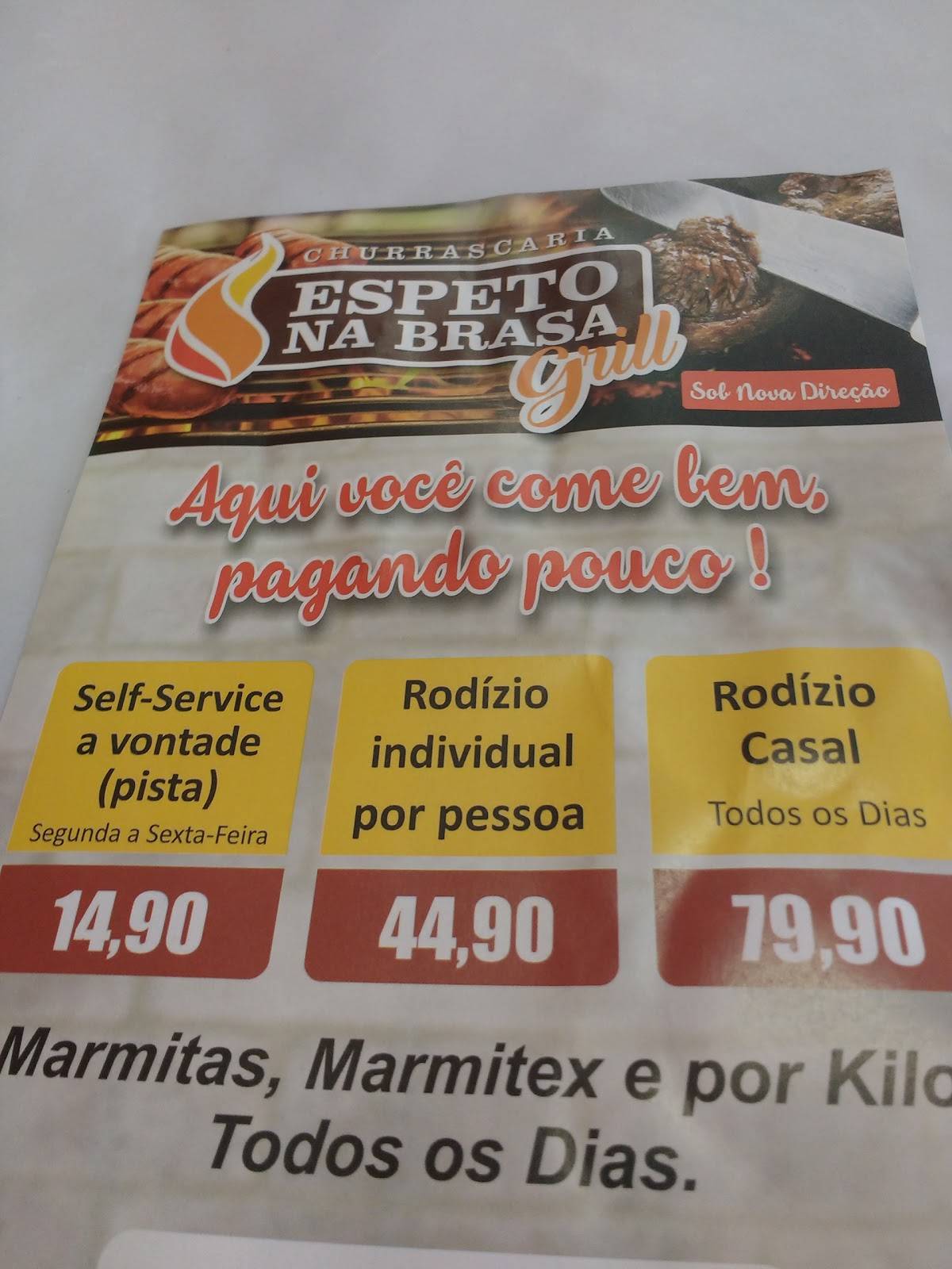 Menu em Churrascaria Espeto Na Brasa Grill, Mococa, Av. Sen. José ...