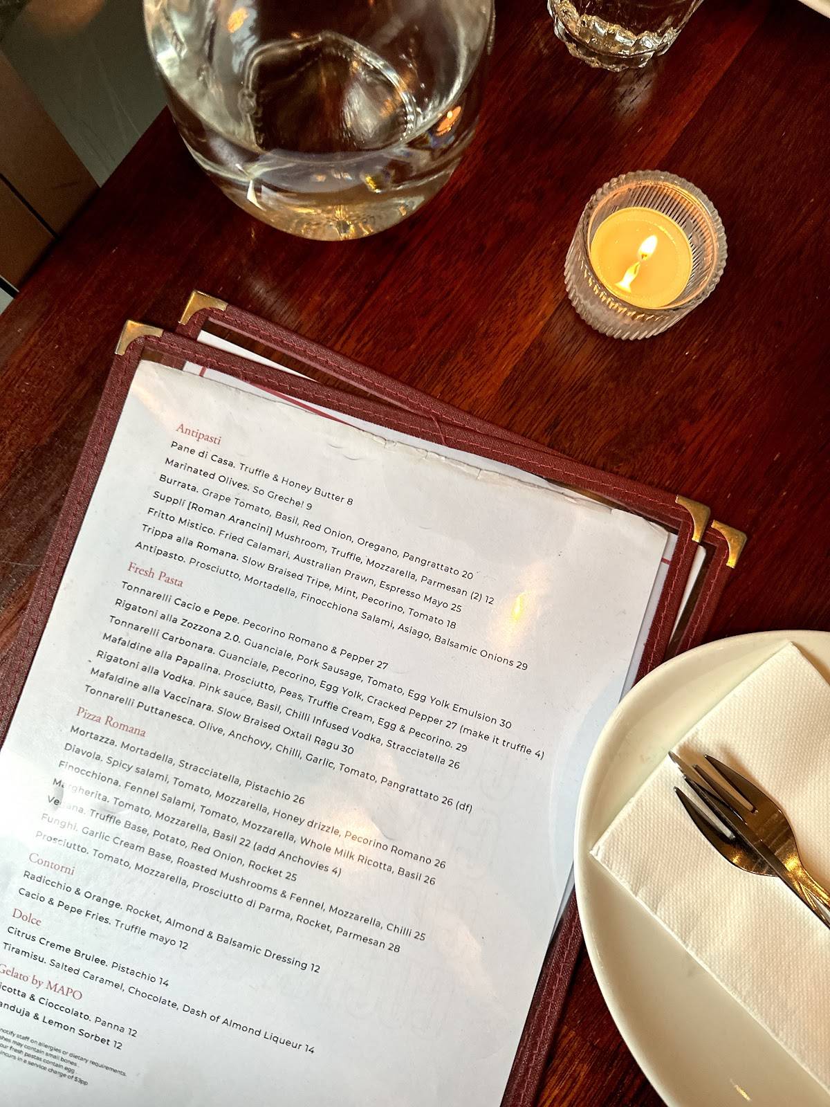 Menu at Cicerone ~ Cucina Romana restaurant, Surry Hills